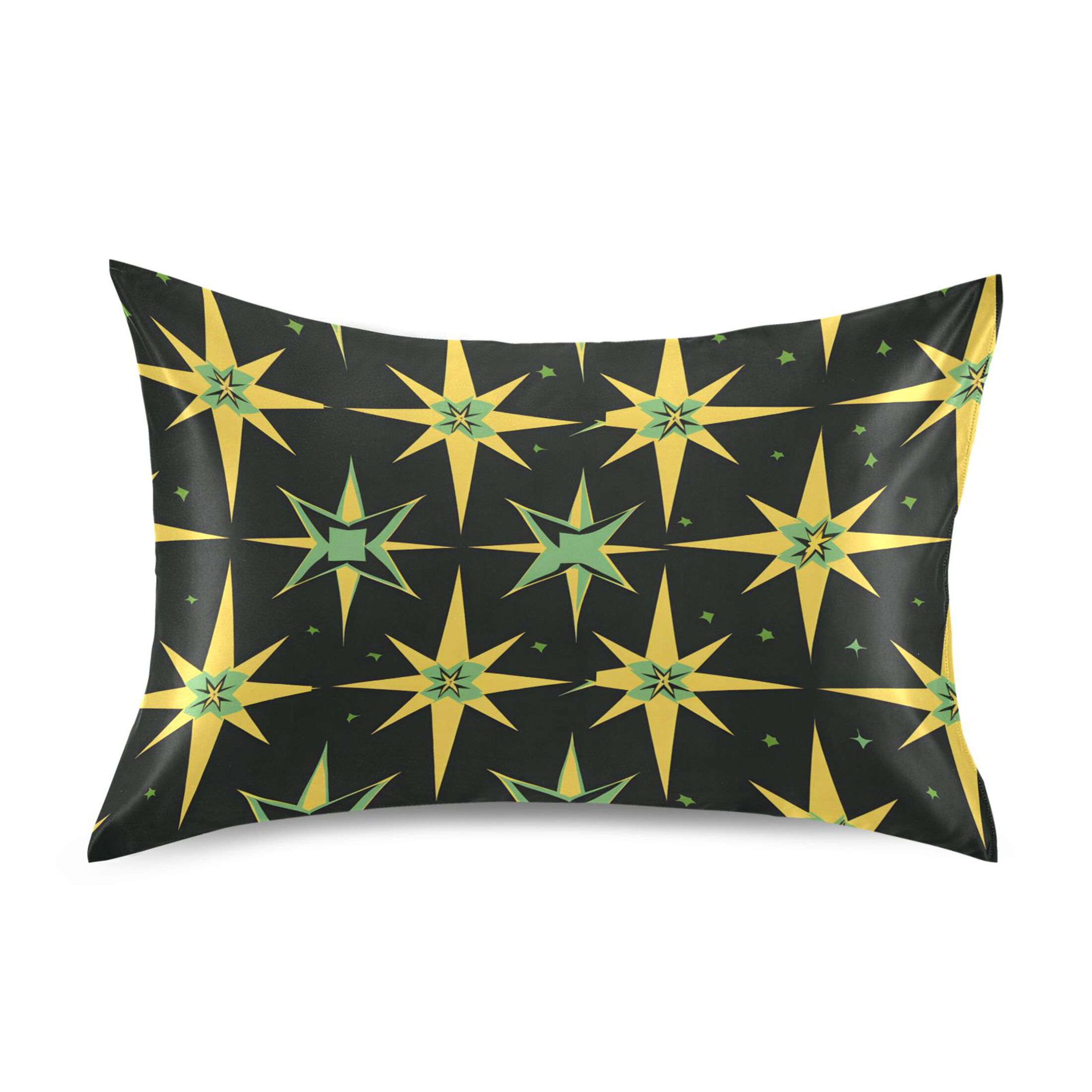 Satin Pillow Case Flashing Stars Queen Silk Pillow Cover for Hair and ...