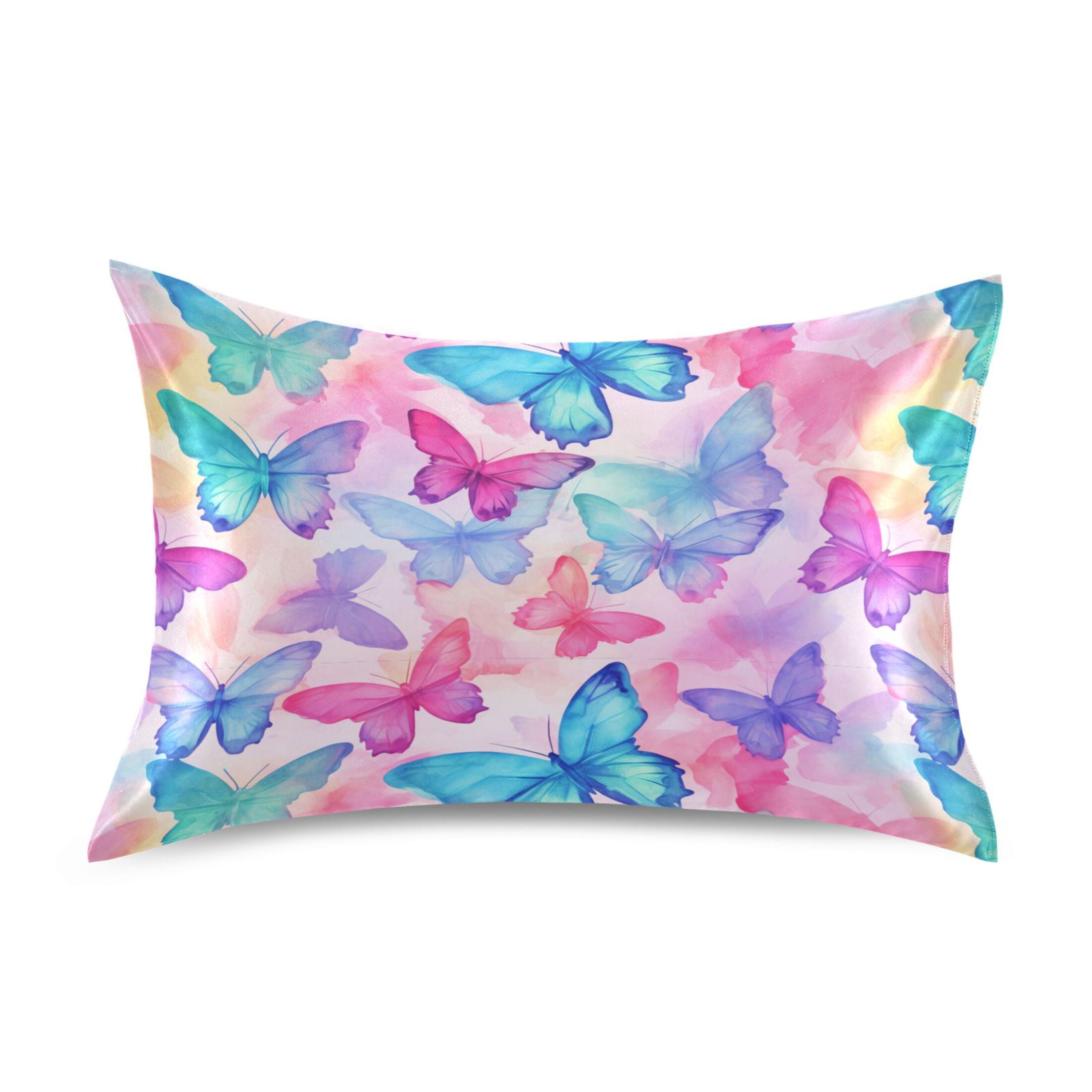Satin Pillow Case Gorgeous Butterfly Queen Silk Pillow Cover for Hair ...
