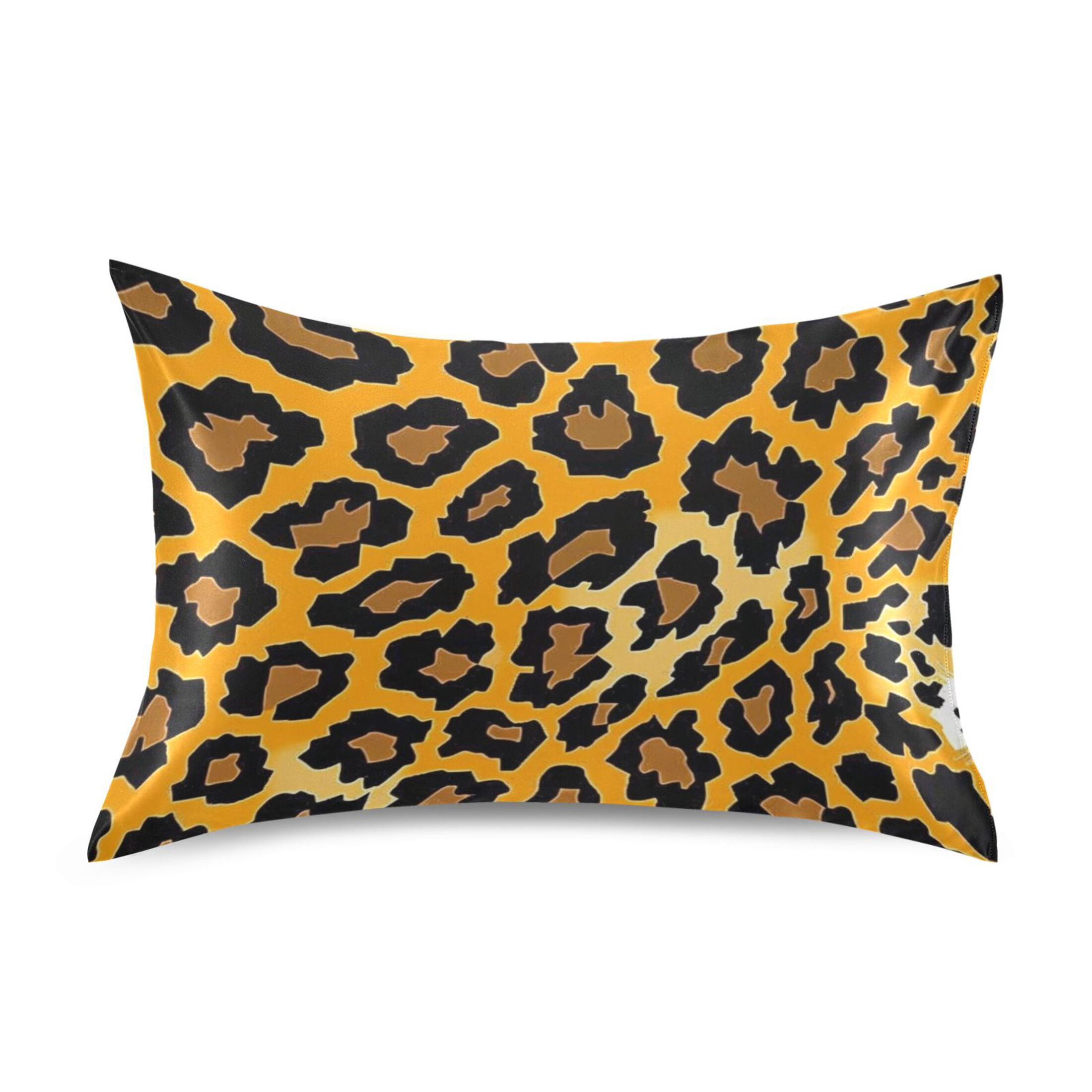 Satin Pillow Case Leopard Print Clip Art Standard Silk Pillow Cover for ...
