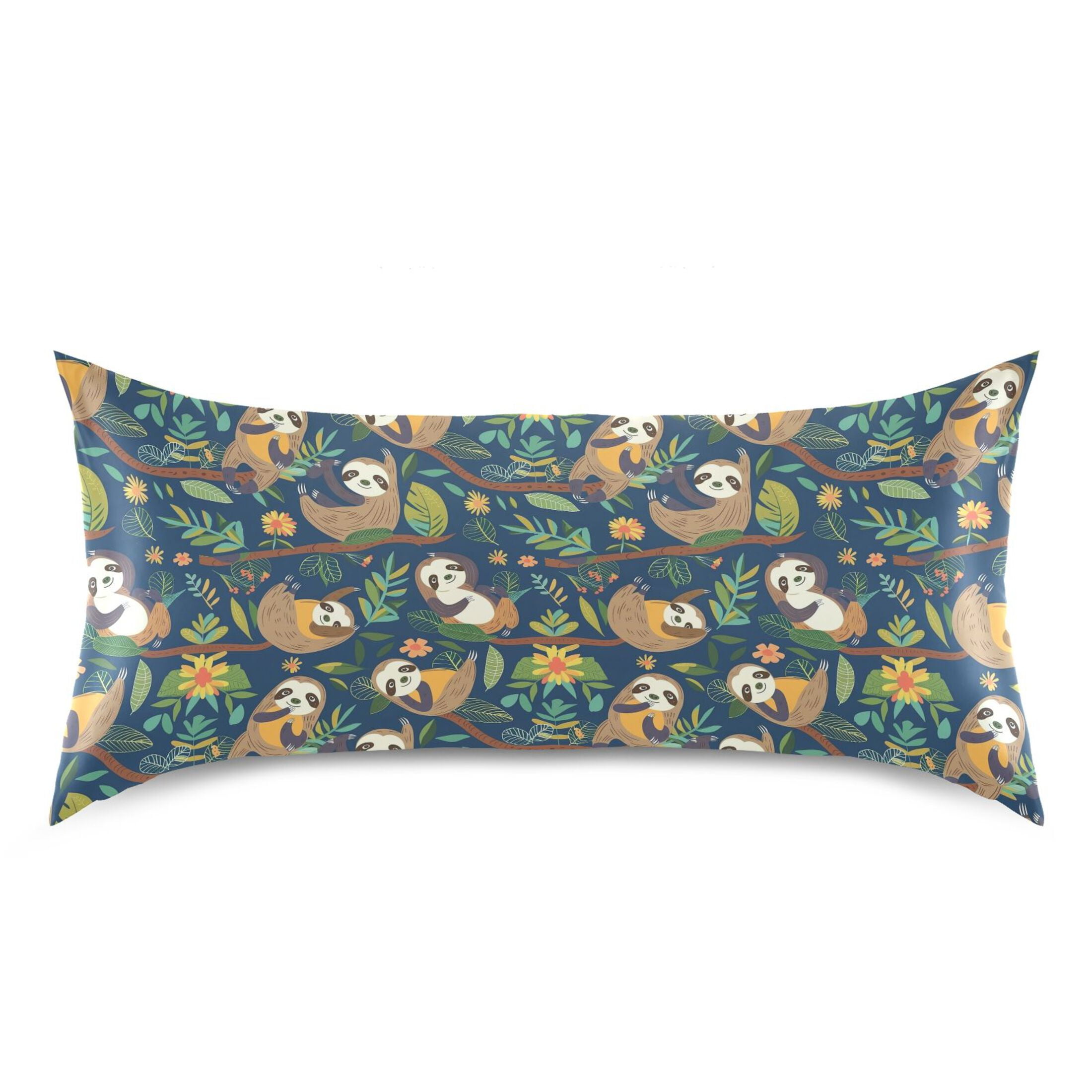 Satin Pillow Case Sloth on Branch King Silk Pillow Cover for Hair and ...