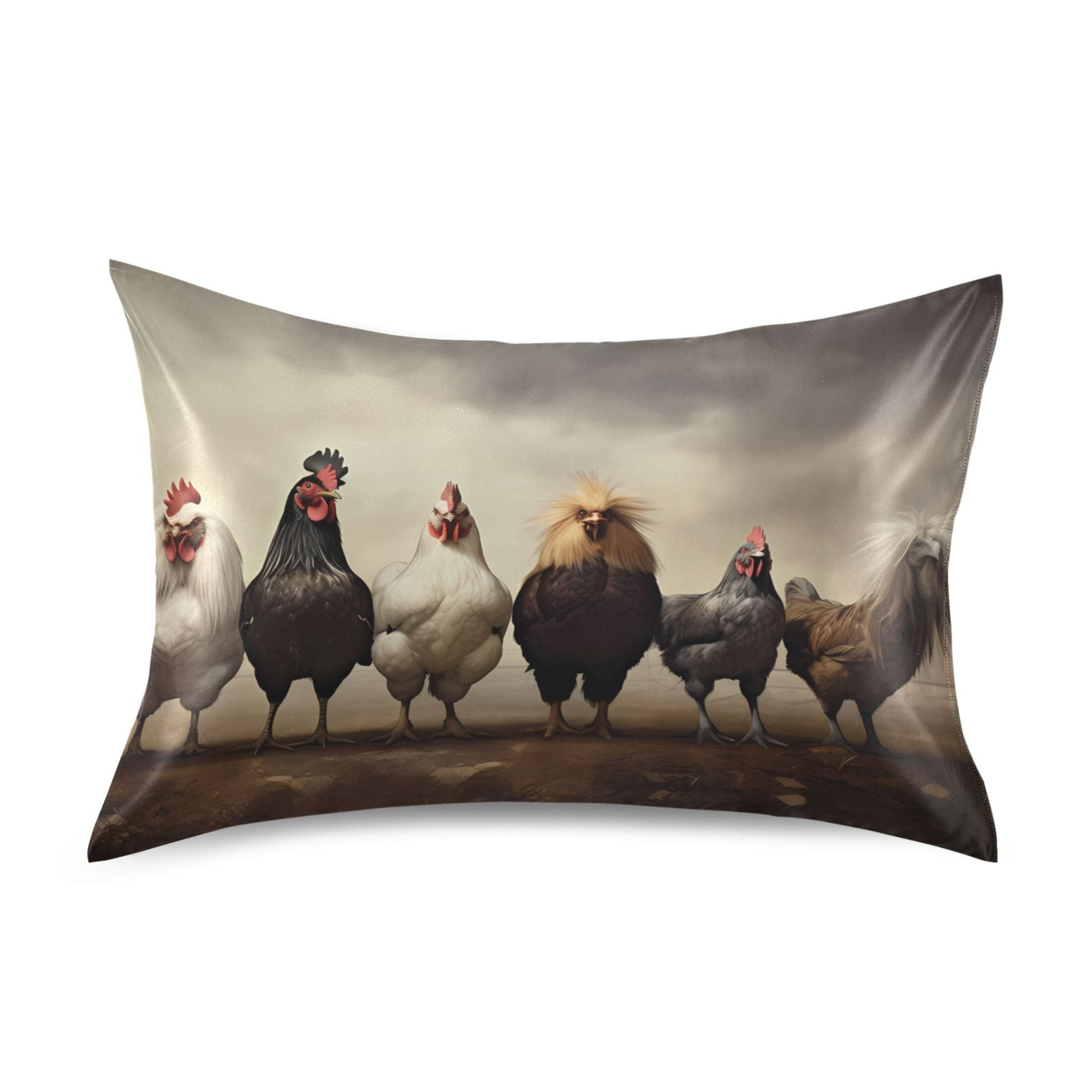Satin Pillow Case Various Color Chicken Queen Silk Pillow Cover for ...