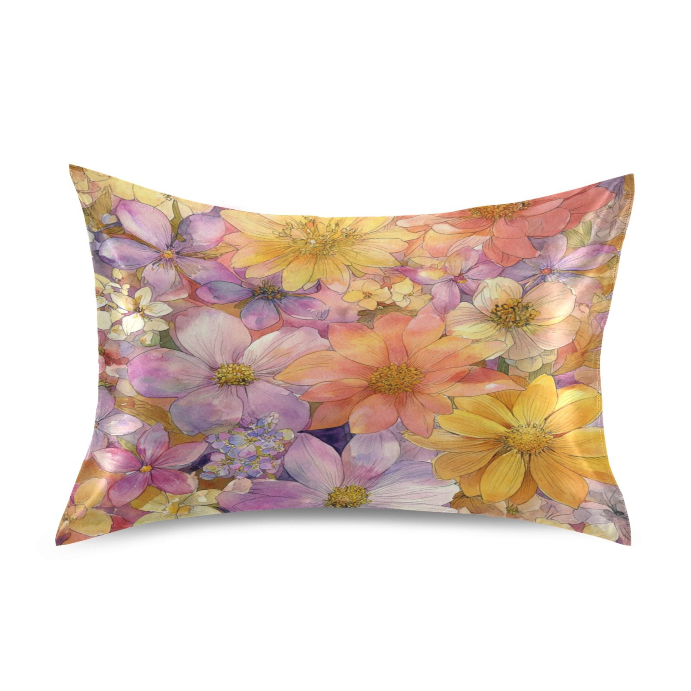 Satin Pillowcase Envelope Closure Pillow Cover Wrinkle-Resistant ...