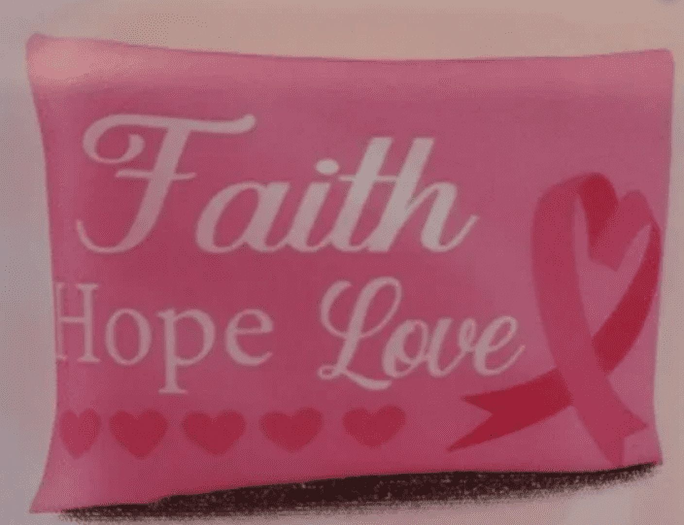Satin Pillowcase, Faith Hope Love, Pink Pillow, Breast Cancer Ribbon ...