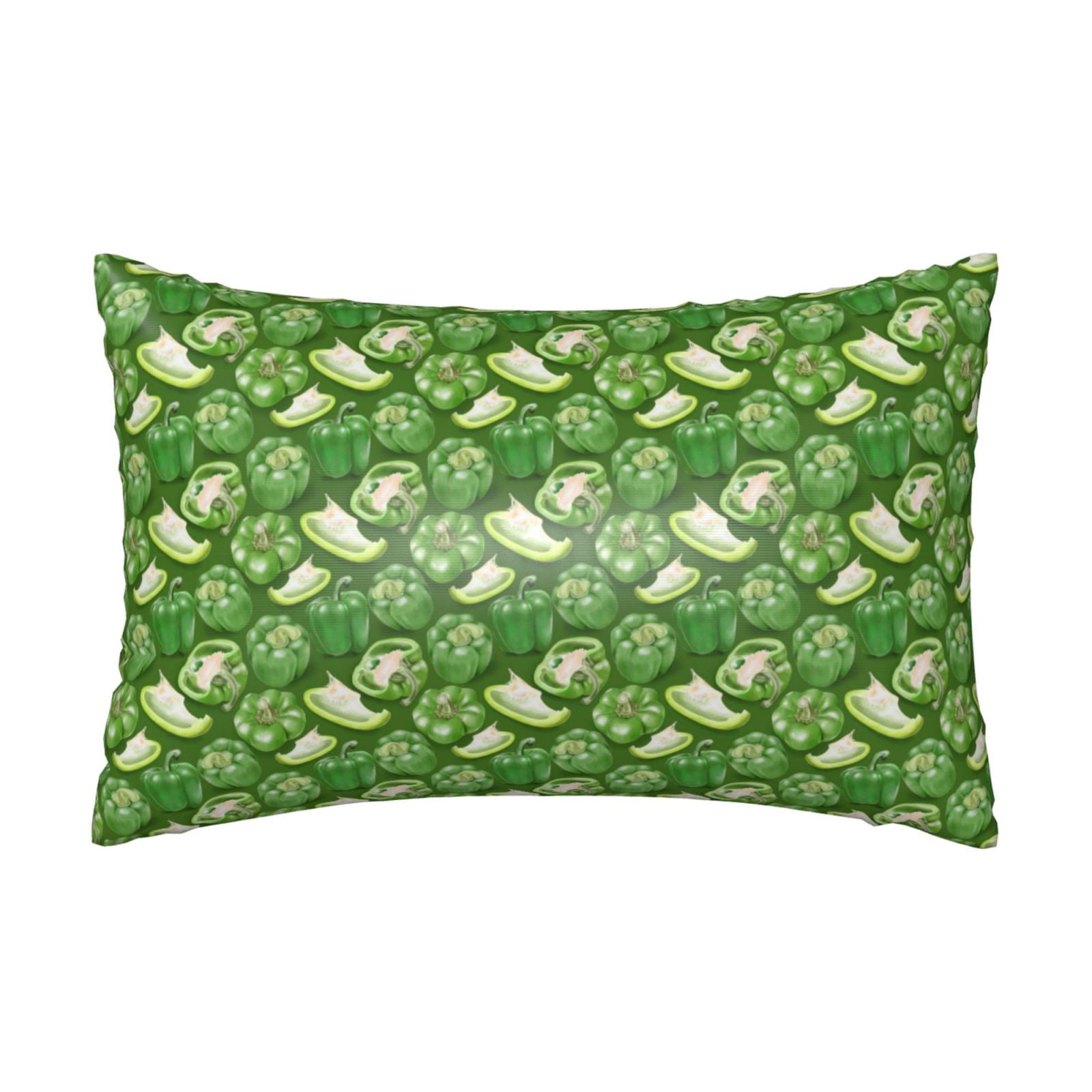 Satin Pillowcase For Hair And Skin, Bell Pepper Green Print Soft And ...