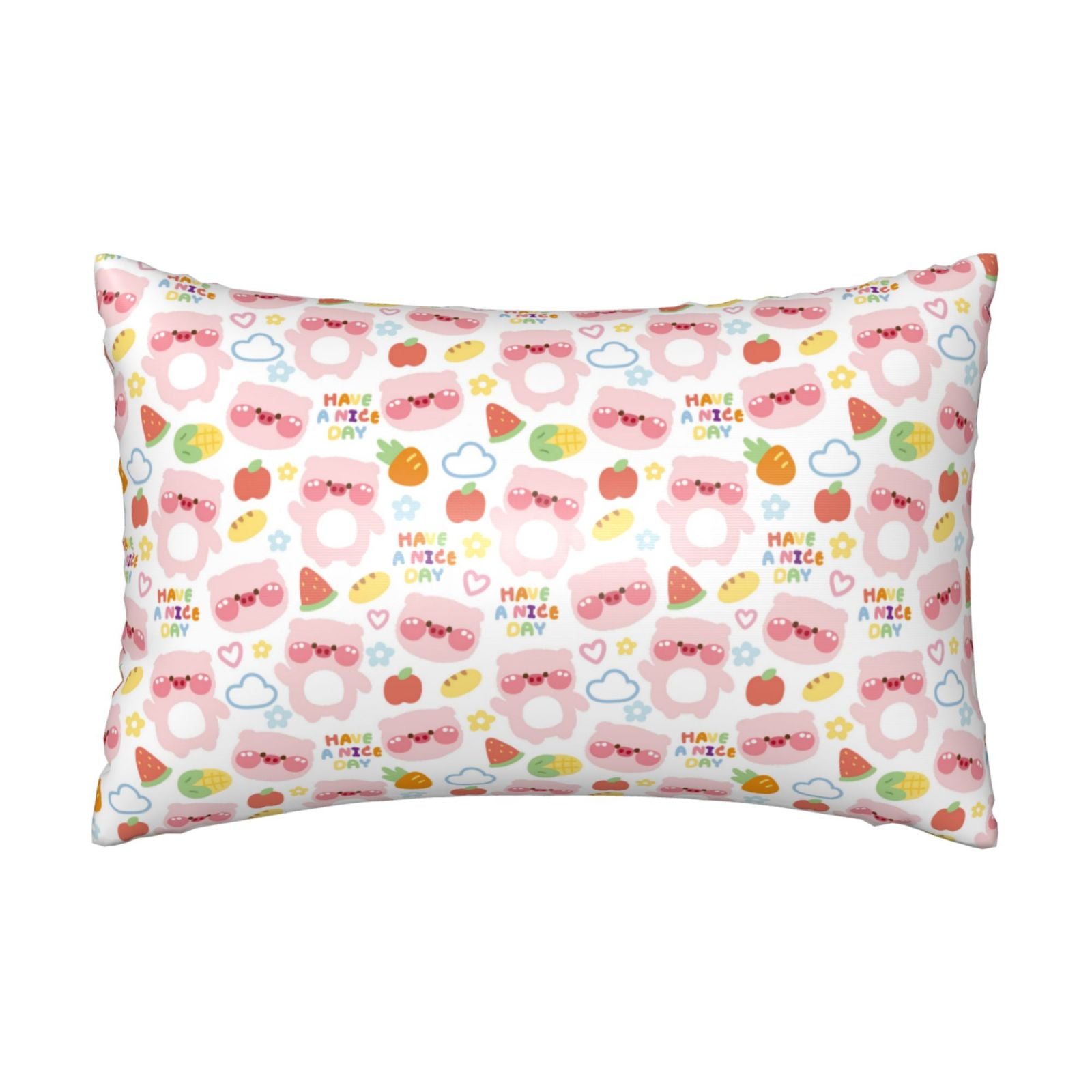 Satin Pillowcase For Hair And Skin, Cute Pig Radish Tomato Corn Soft ...
