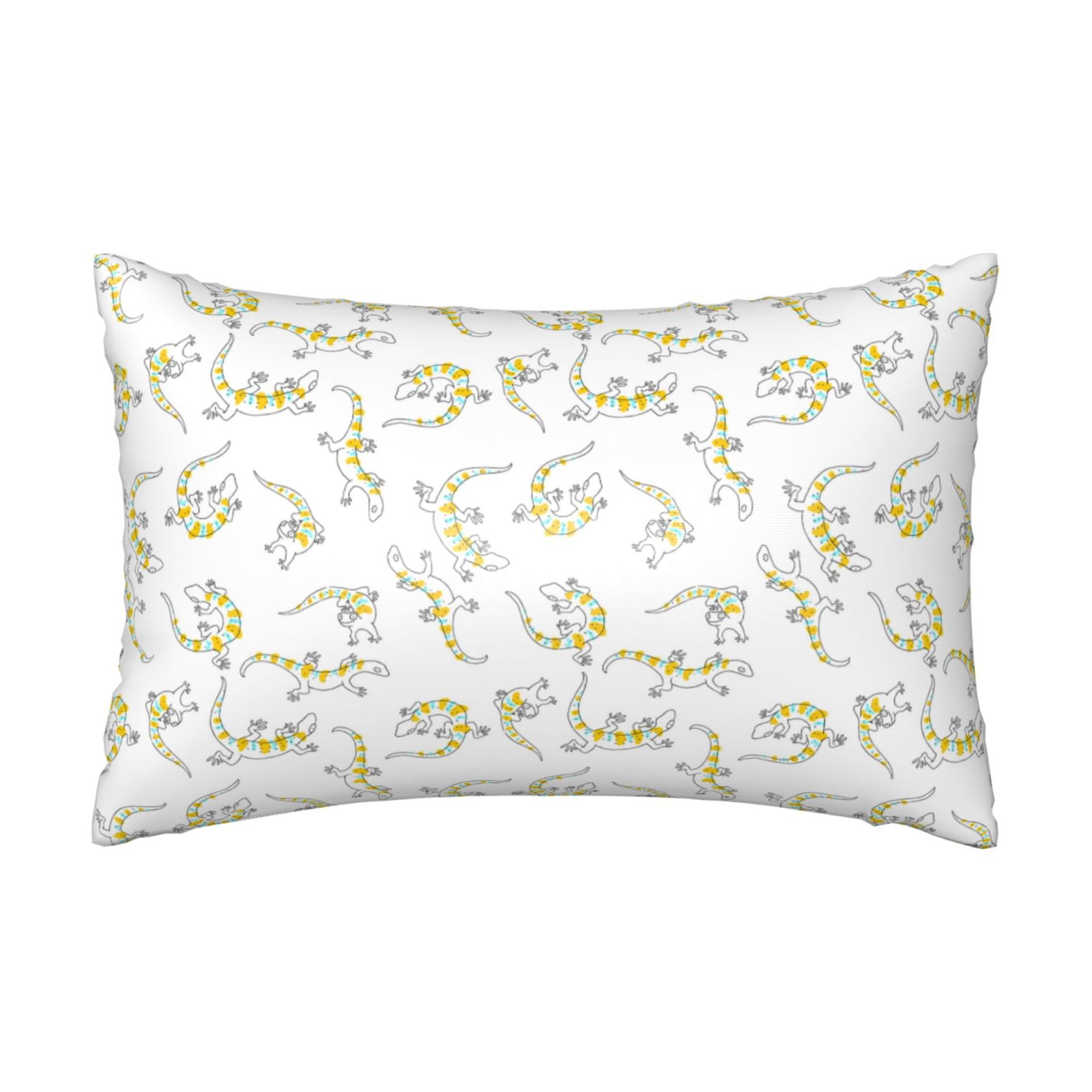Satin Pillowcase For Hair And Skin, Hand Drawn Line Gecko Lizard Soft ...