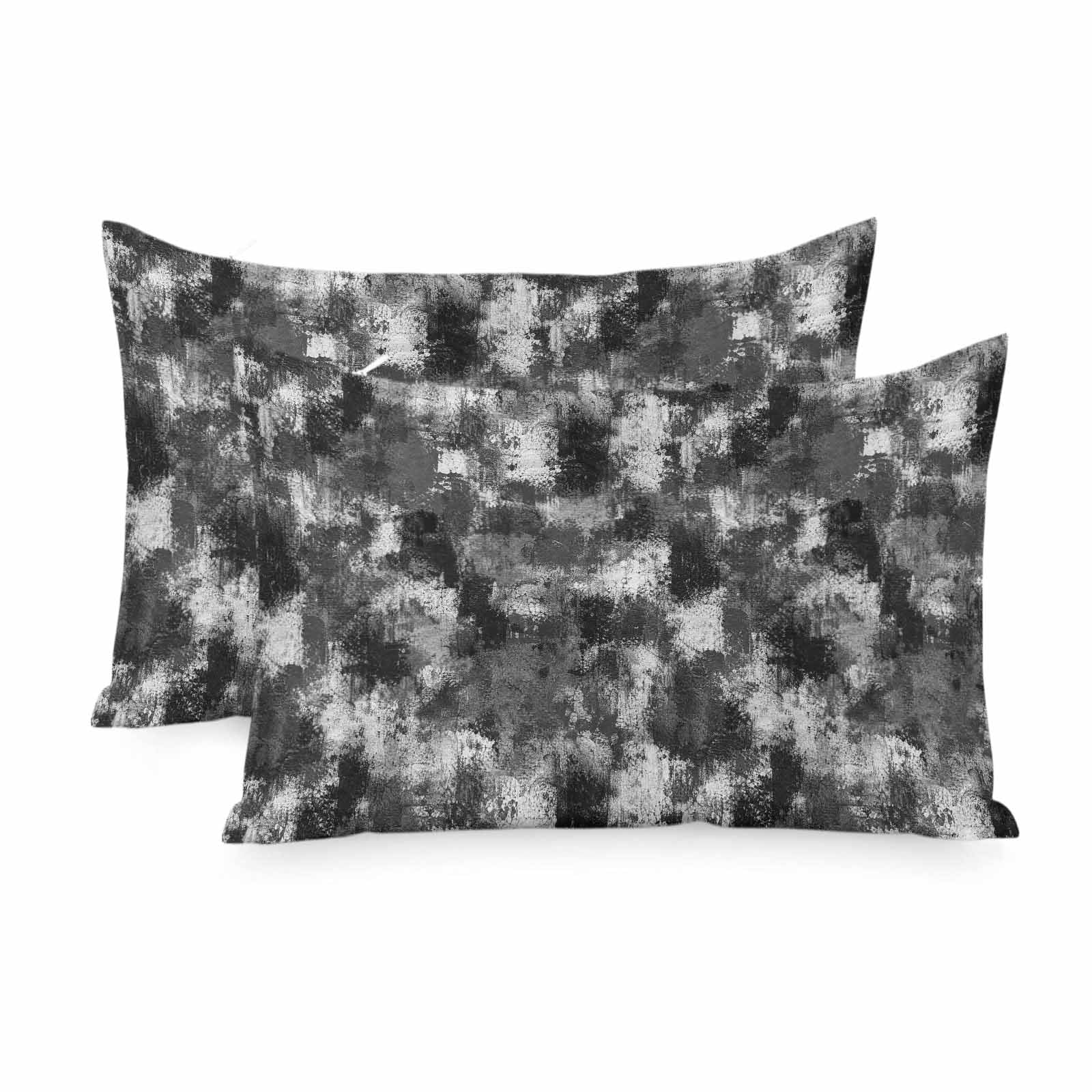 Satin Pillowcase for Hair and Skin Queen Size 2 Pack Black Ink Splash ...