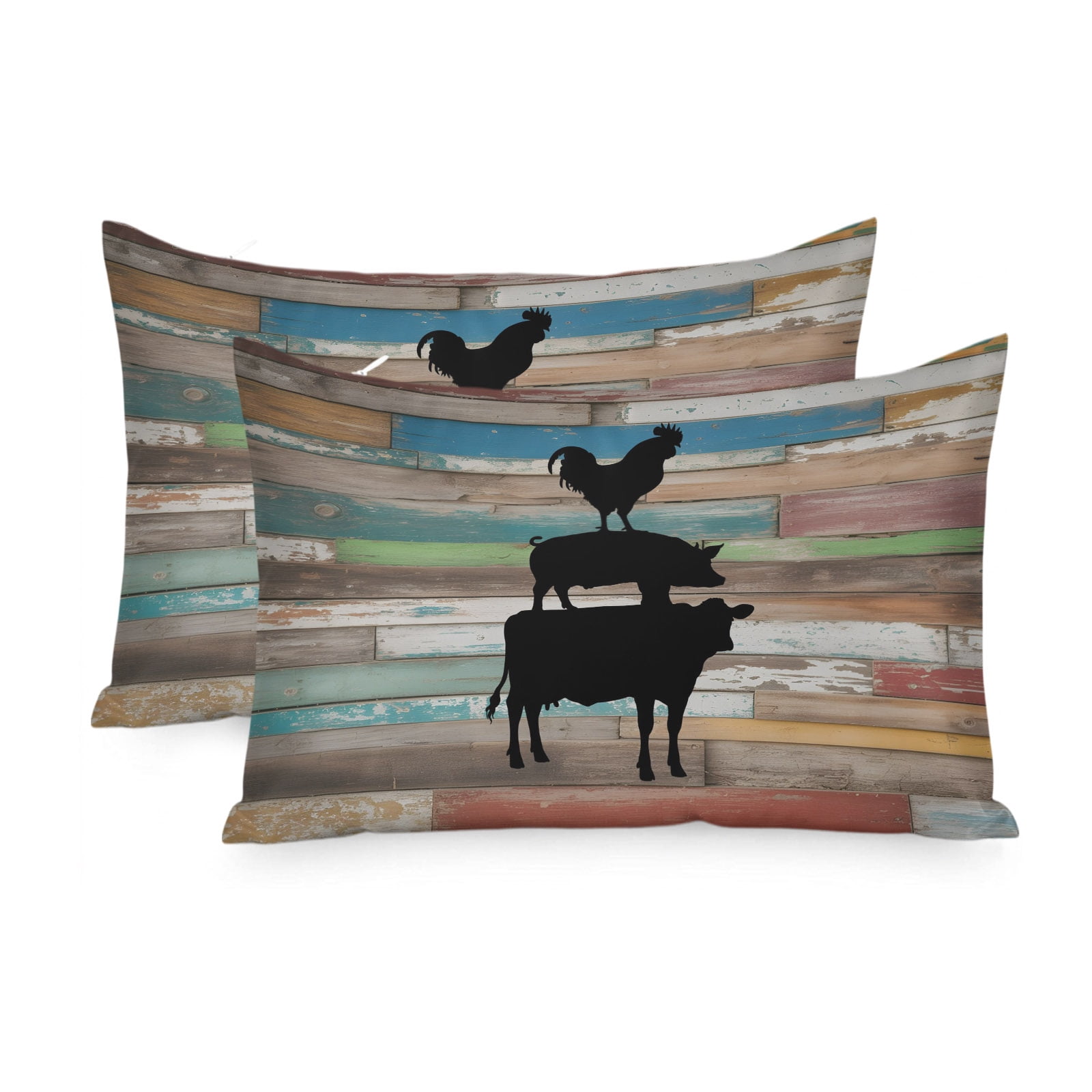 Satin Pillowcase for Hair and Skin Queen Size 2 Pack Farm Animal Satin ...
