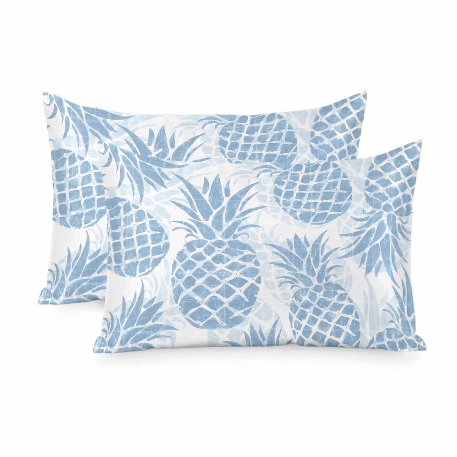 Satin Pillowcase for Hair and Skin Queen Size 2 Pack Sky Blue Pineapple ...