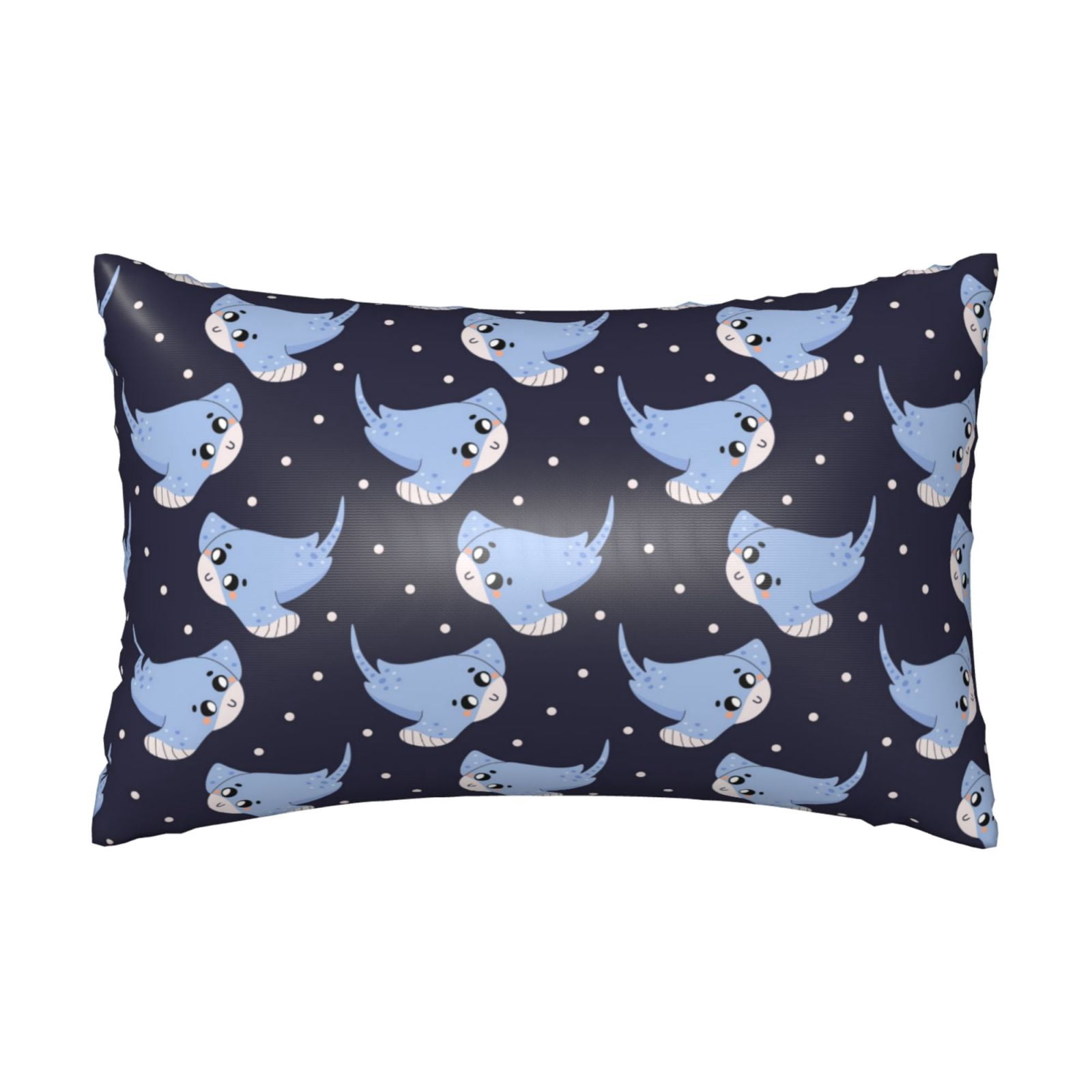 Satin Pillowcase for Hair and Skin, cute stingray polka dots black Soft ...