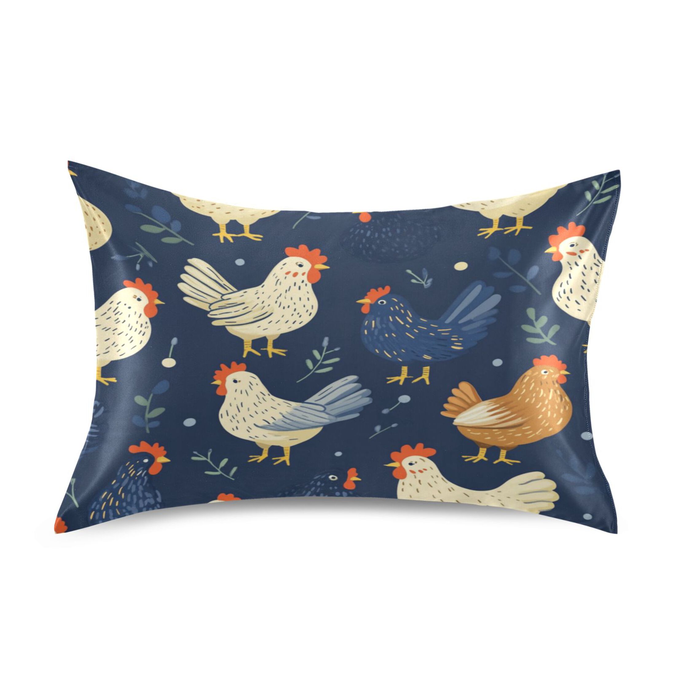 Satin Pillowcase Soft and Smooth Pillow Case for Hair and Skin Chickens ...