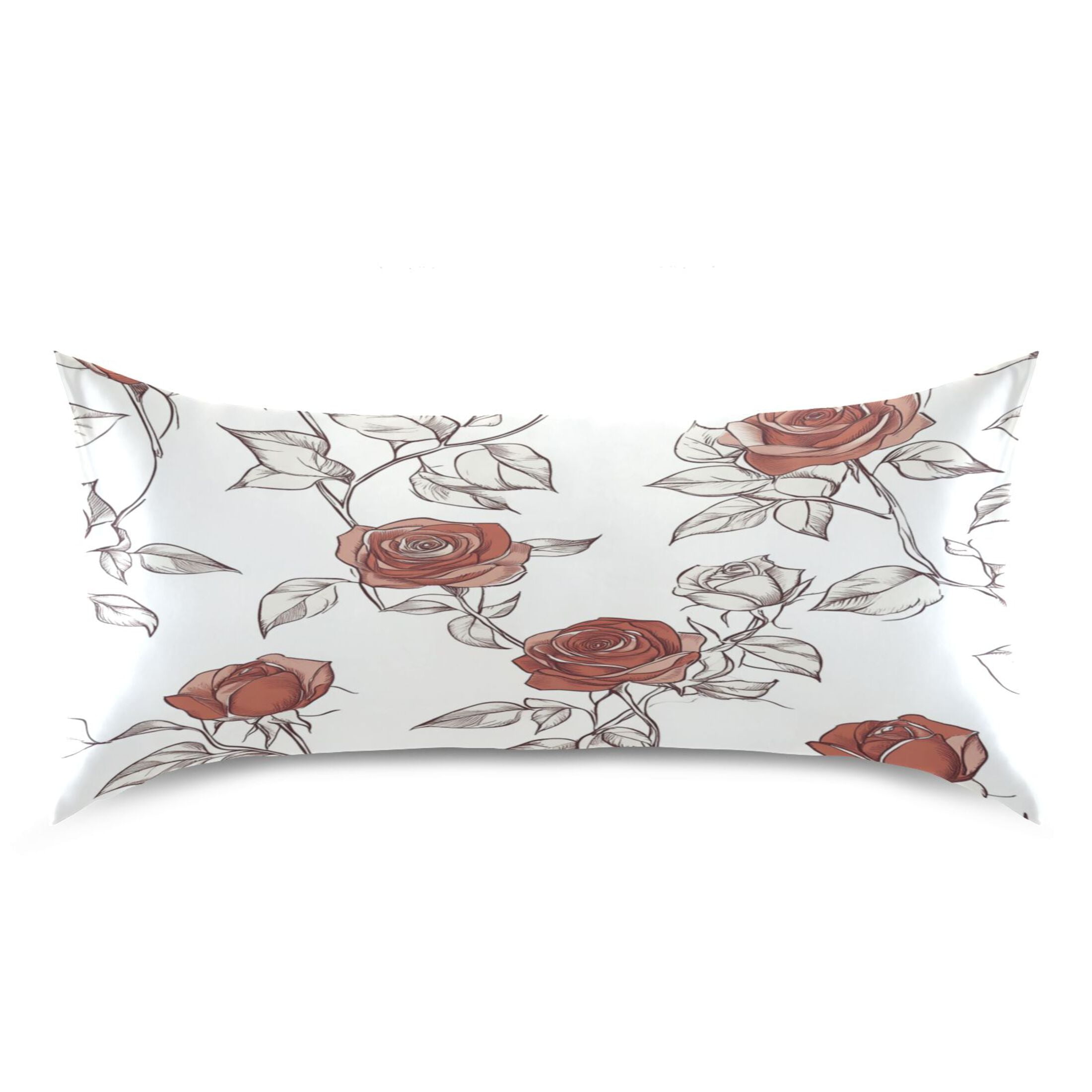 Satin Pillowcase Soft and Smooth Pillow Case for Hair and Skin Red Rose ...