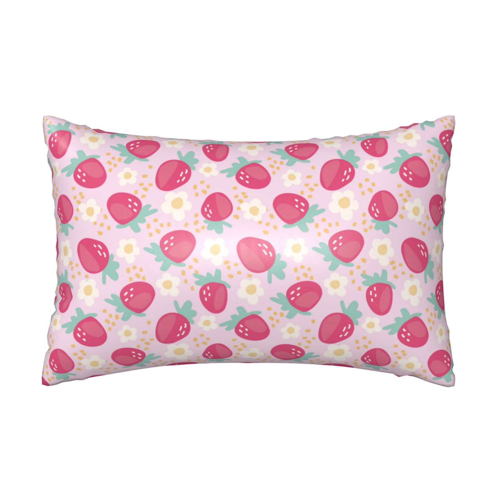 Satin Pillowcase With Zipper For Hair And Skin, Cute Pink Strawberry ...