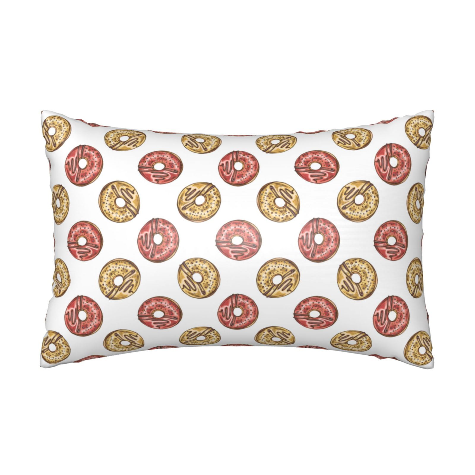 Satin Pillowcase With Zipper For Hair And Skin, Simple Donut Print Soft ...