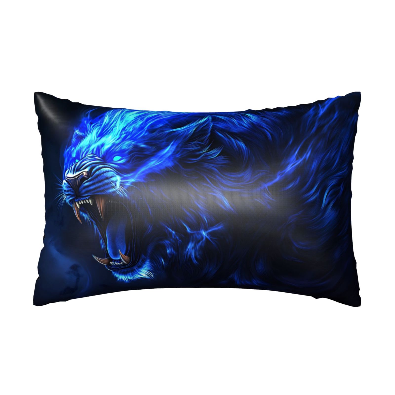 Satin Pillowcase for Hair and Skin - Roaring Blue Lion Flame Similar to ...