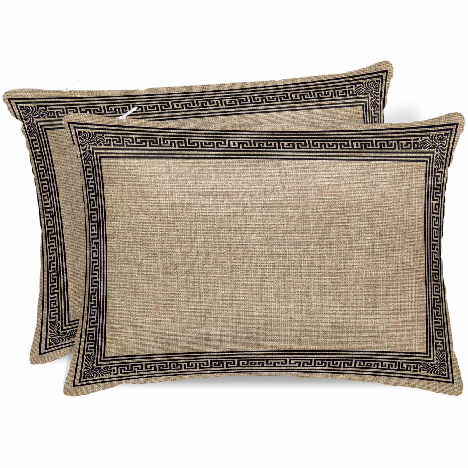 Satin Pillowcases Standard Size, Brown Geometric Silk Pillow Cases for ...