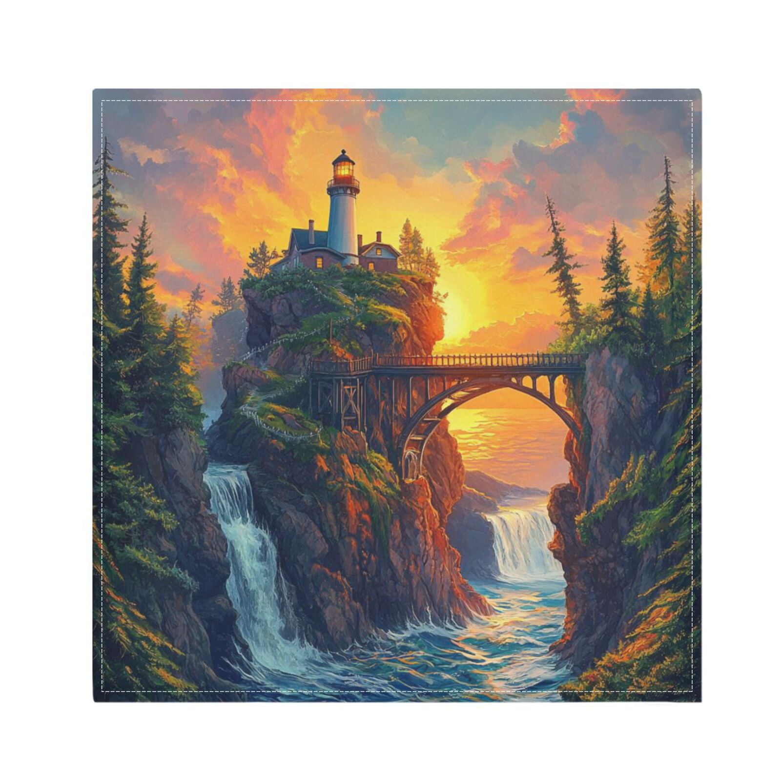 Satin Polyester Napkins - 20x20 InchSingle-Sided Printed Napkins, 1 ...