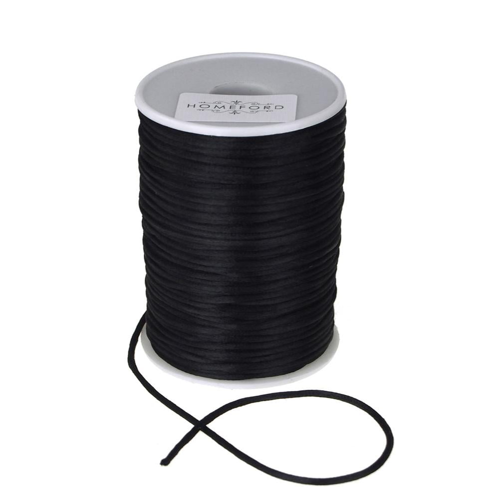 Satin Rat Tail Cord Ribbon Chinese Knot, 1/16-Inch, 100-Yard, Black ...