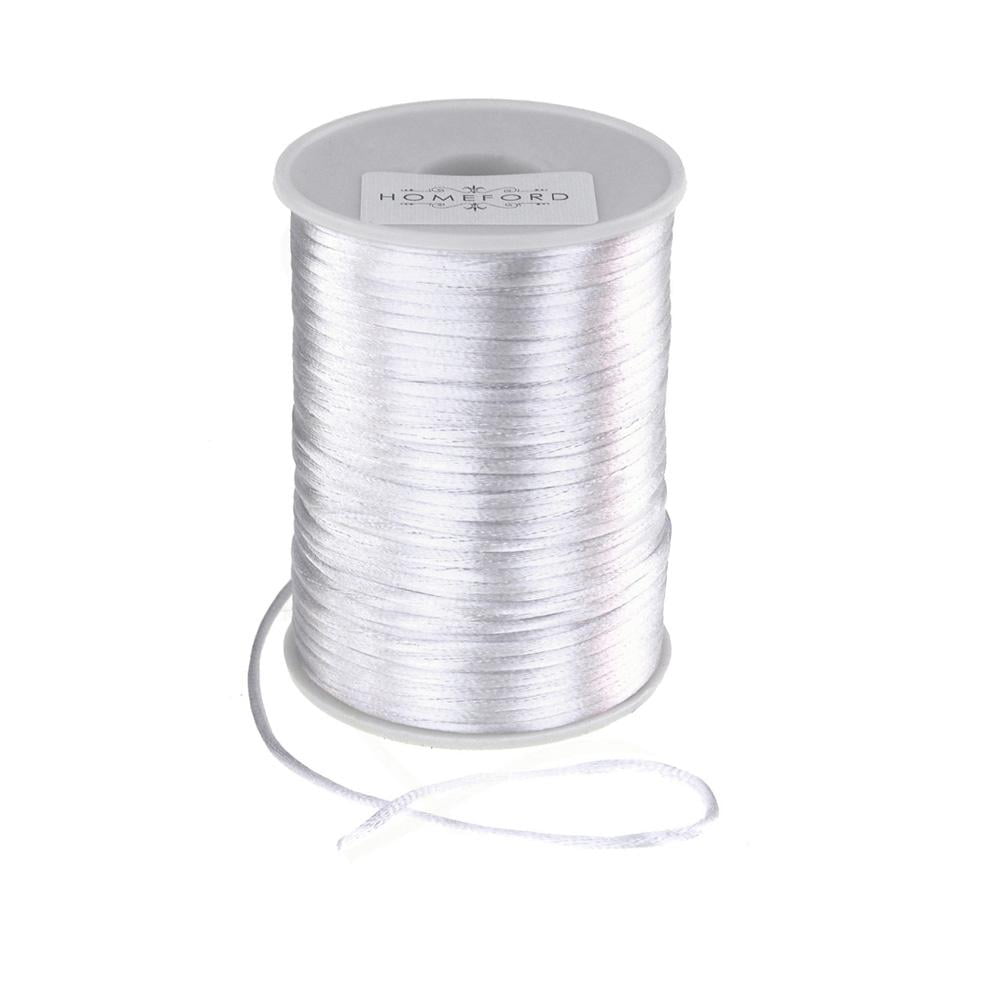 Satin Rat Tail Cord Ribbon Chinese Knot, 1/16-Inch, 100-Yard, White ...