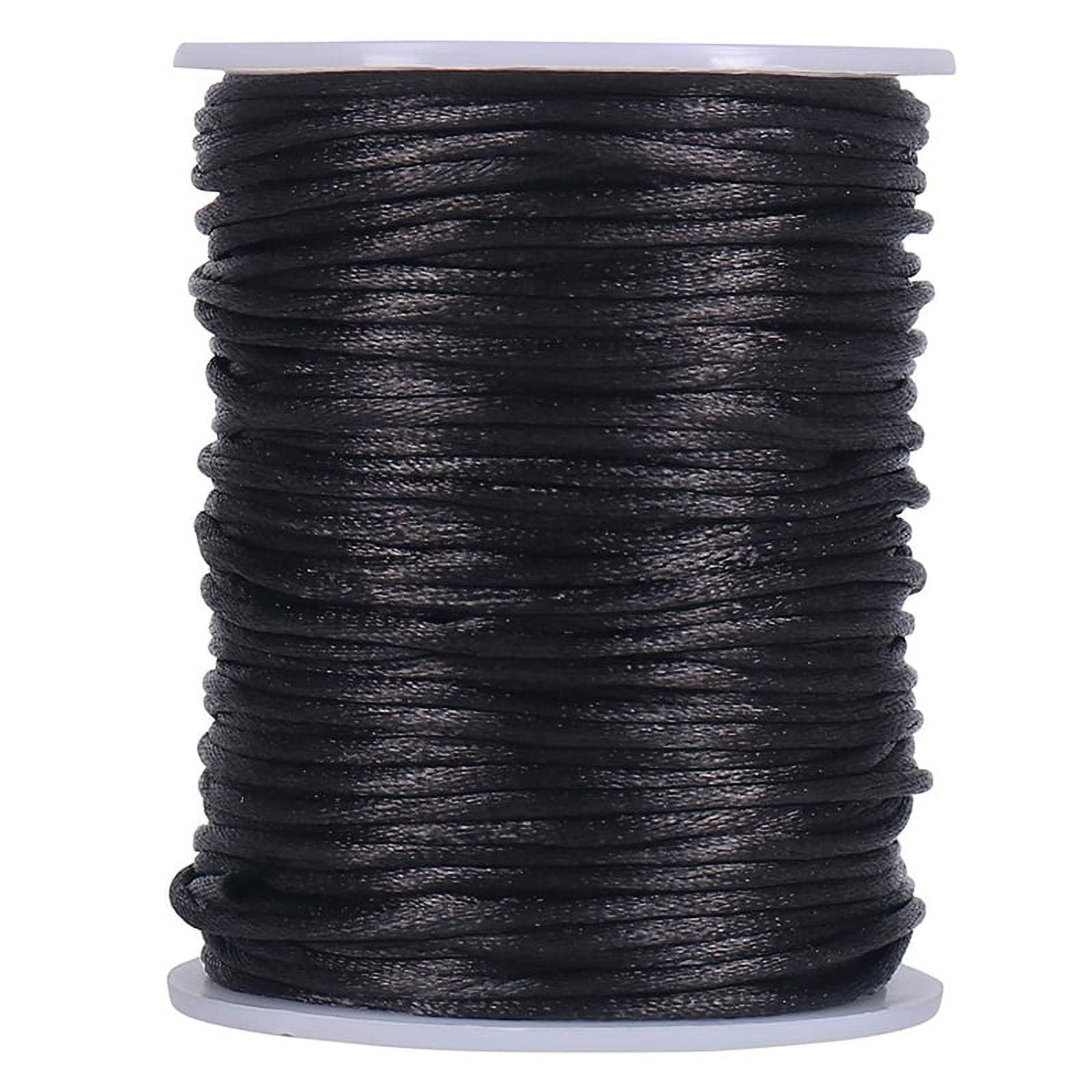 Satin Rattail Polyester Cord,295 Feet 2mm Black Beading String for ...