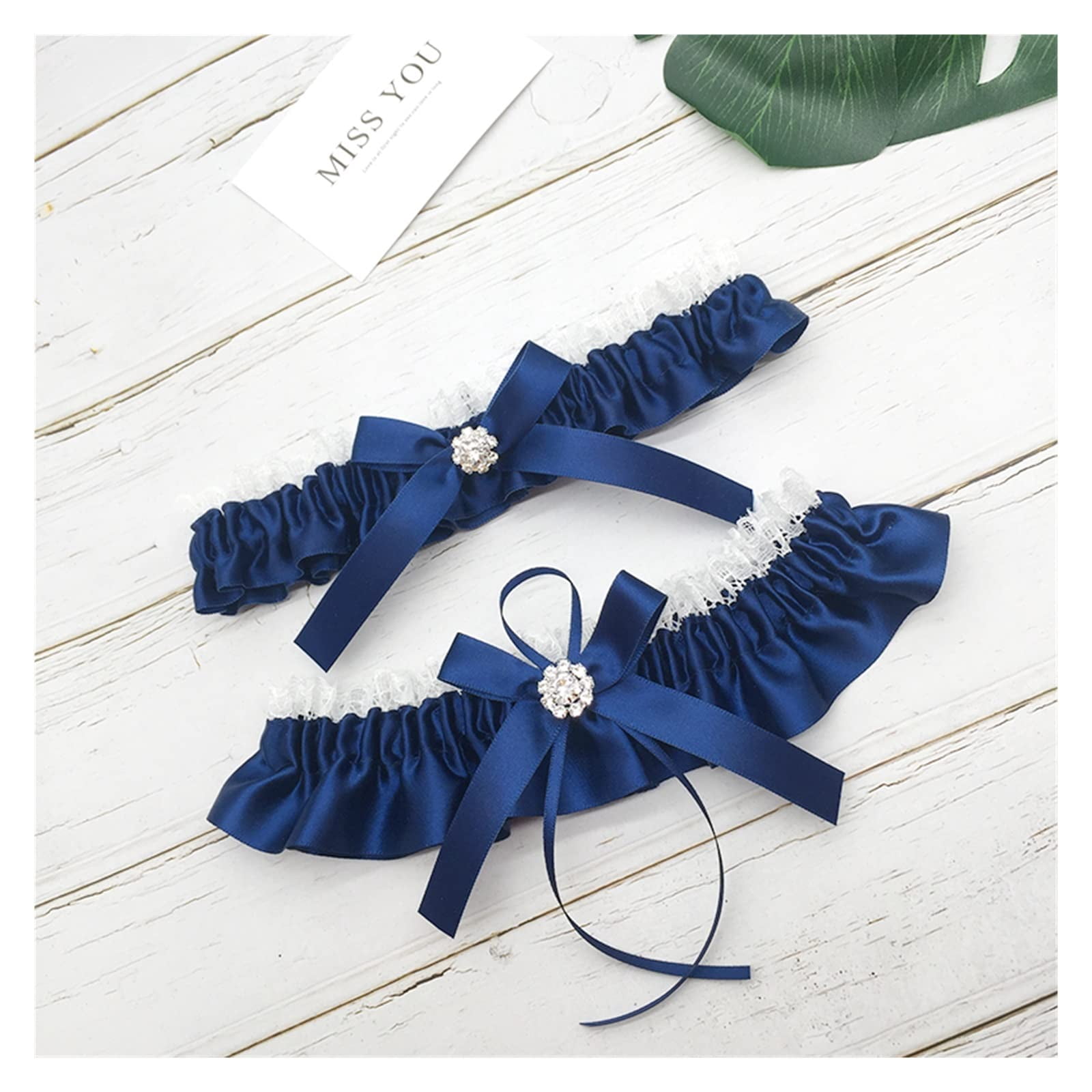 Satin Rhinestone Bow Garter Set. For Women (Wedding, Prom). - Walmart.com