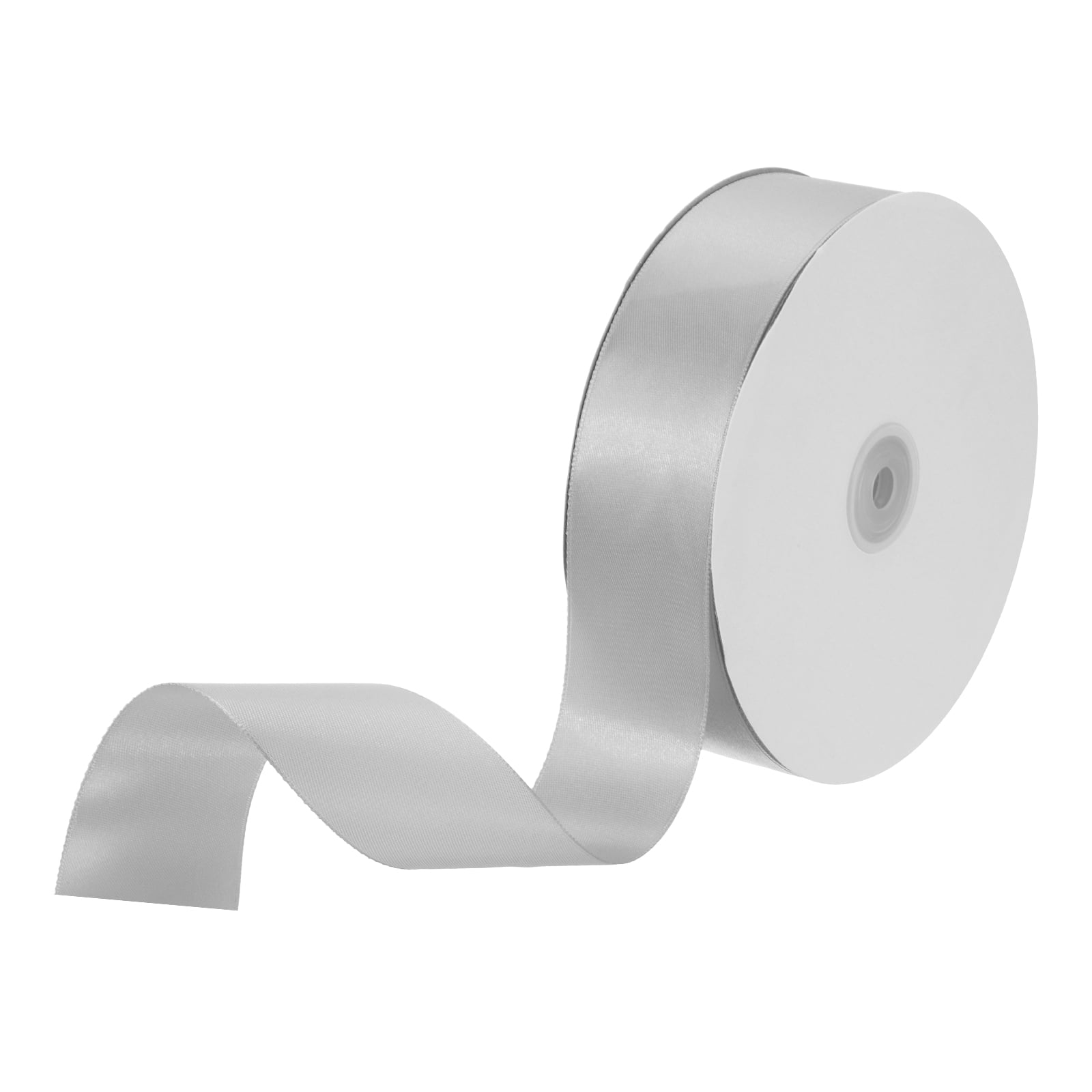 Satin Ribbon, 1-1/2 Inch x 100 Yards Grey Single Face Polyester Satin ...
