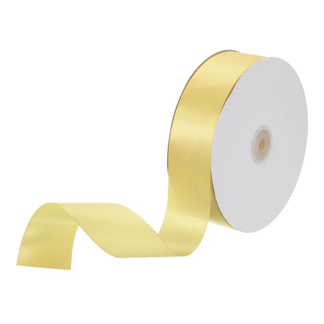 Satin Ribbon, 1-1/2 Inch x 100 Yards Light Gold Single Face Polyester ...