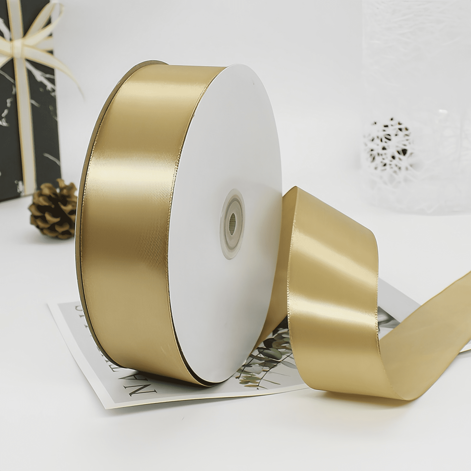 Satin Ribbon 1-1/2 inch Ribbon for Crafts Double Face Satin Ribbon for ...