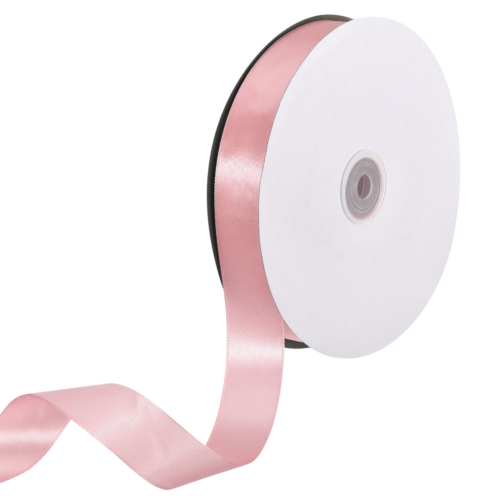 Satin Ribbon, 1 Inch x 100 Yards Light Pink Single Face Polyester Satin ...