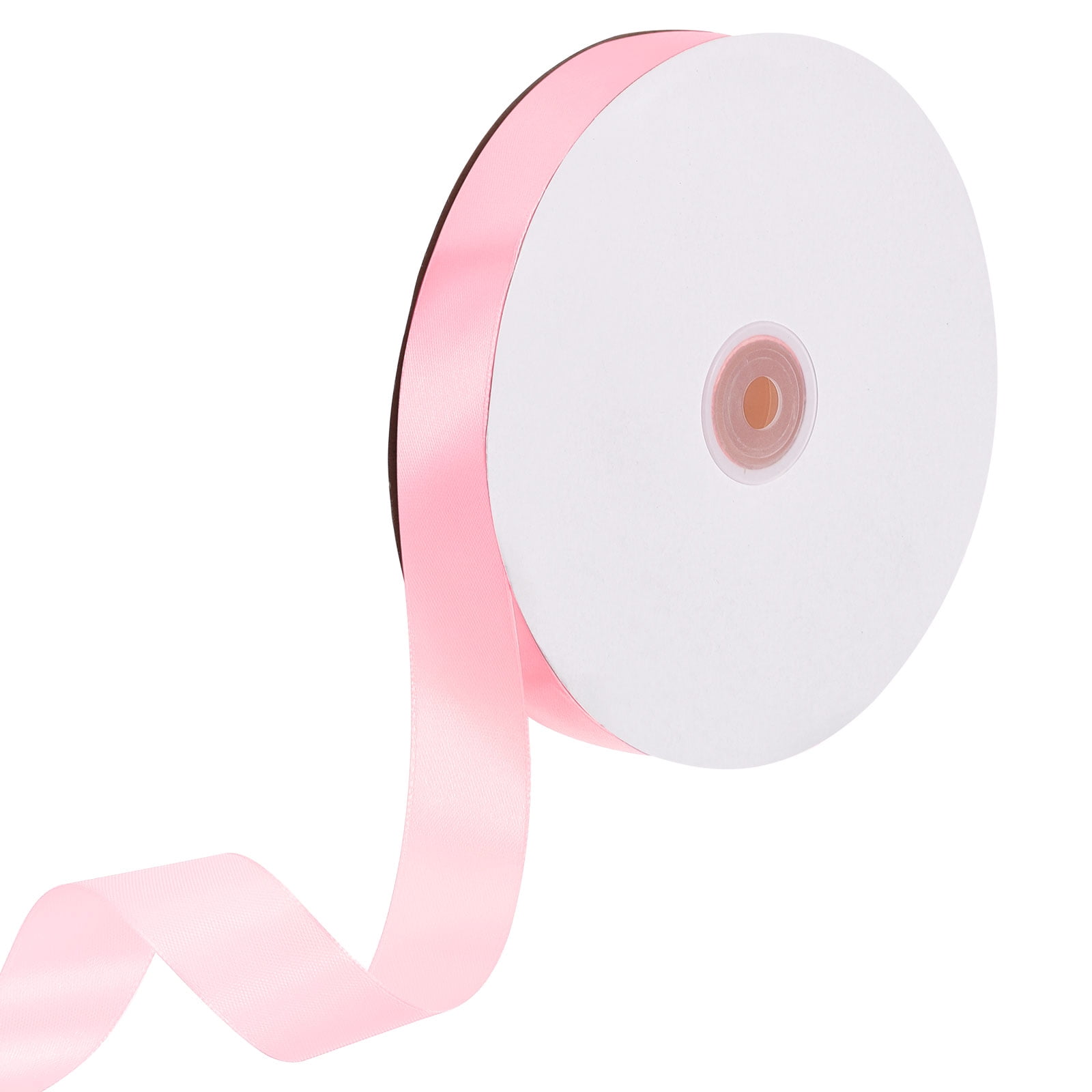 Satin Ribbon, 1 Inch x 100 Yards Pink Single Face Polyester Satin ...