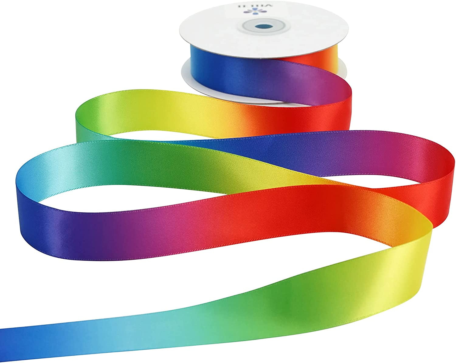 Satin Ribbon 1 inch Rainbow Ribbon Rainbow Satin Ribbon Color Ribbon ...