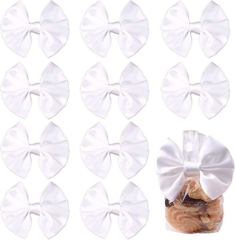 Satin Ribbon Bows with Twist Ties 3.7" Wire-Edged Twist Tie Bows for Gift Wrapping & Party Decor ...