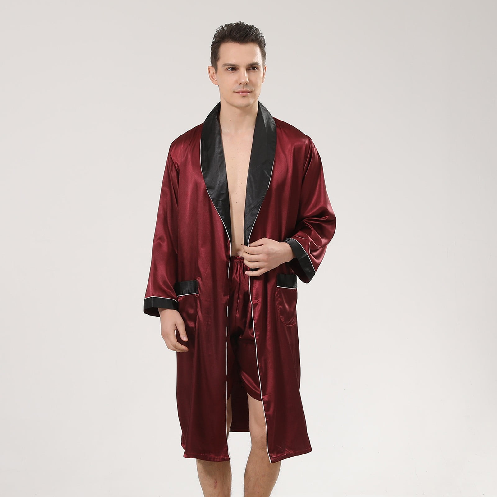 Satin Robe Men Male Bathrobe Bath Mens Bath Robes Thin, Summer, Silk ...
