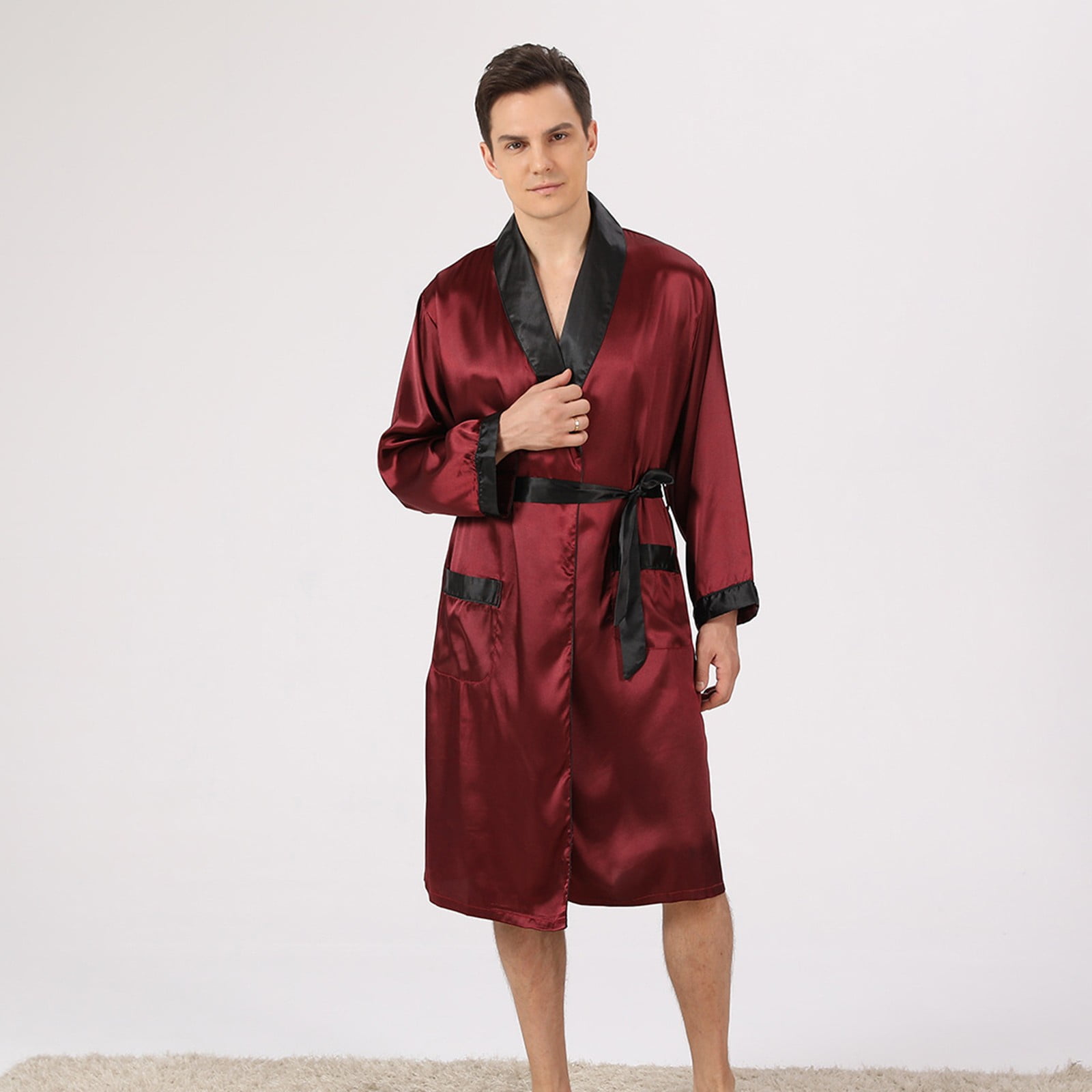 Satin Robe Men Male Bathrobe Bath Mens Bath Robes Thin, Summer, Silk ...