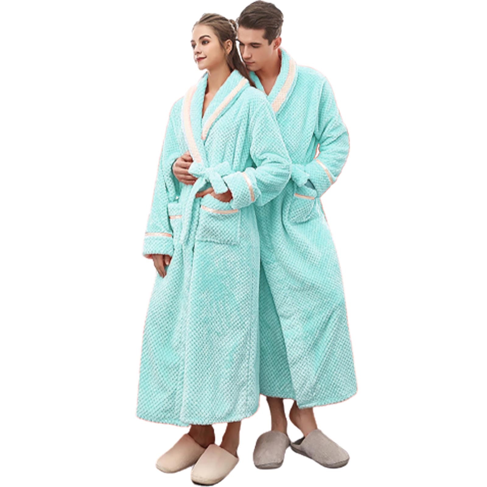 Satin Robe Men Men Terry Cloth Bath Robe Mens Bath Thick, Couple, Long ...