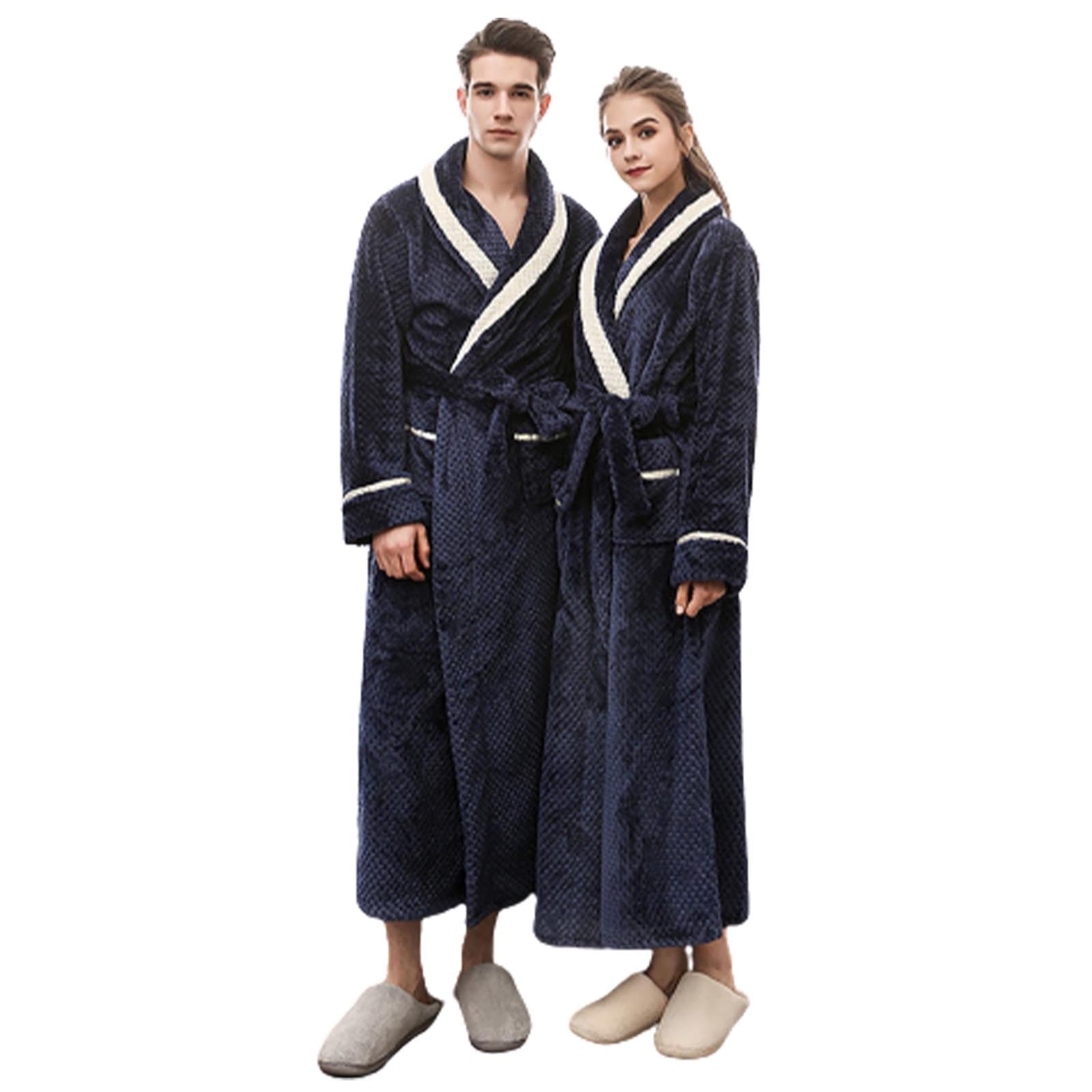 Satin Robe Men Men Terry Cloth Bath Robe Mens Bath Thick, Couple, Long ...