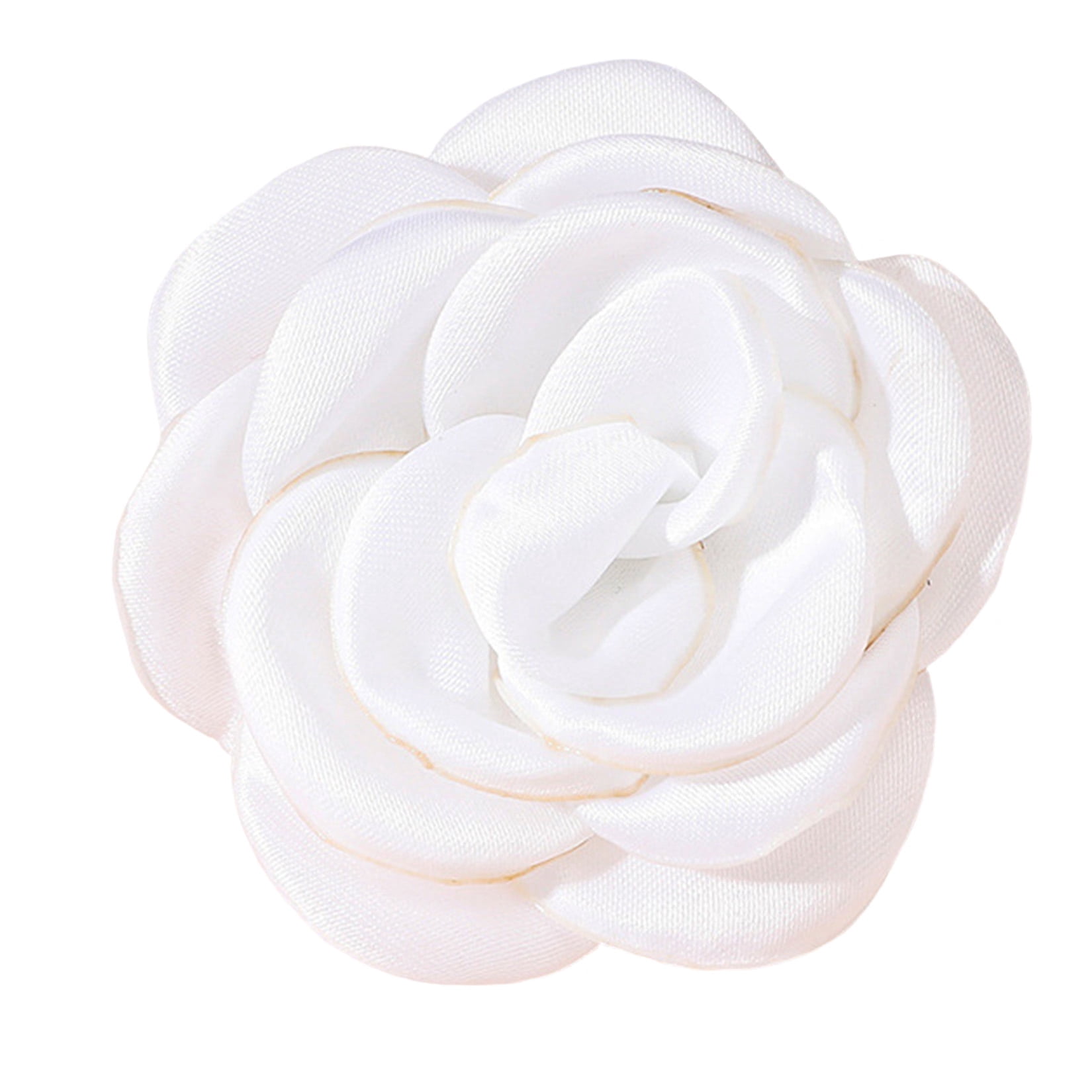 Satin Rose Flower Brooch Lapel Pins, Classic for Wedding Party Dance ...