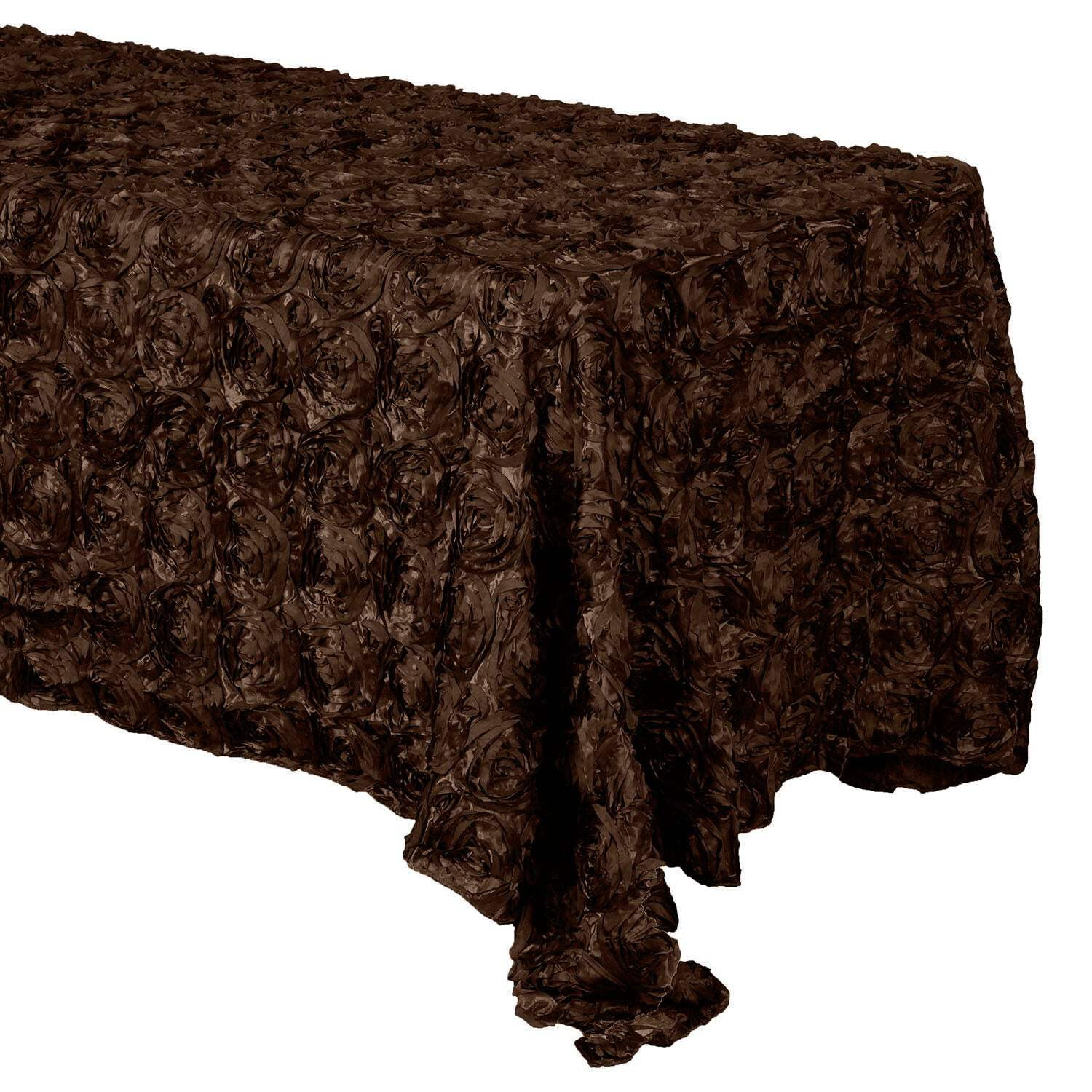 Satin Rosette 3D Pop-Up Floral Tablecloth Brown - Walmart.com