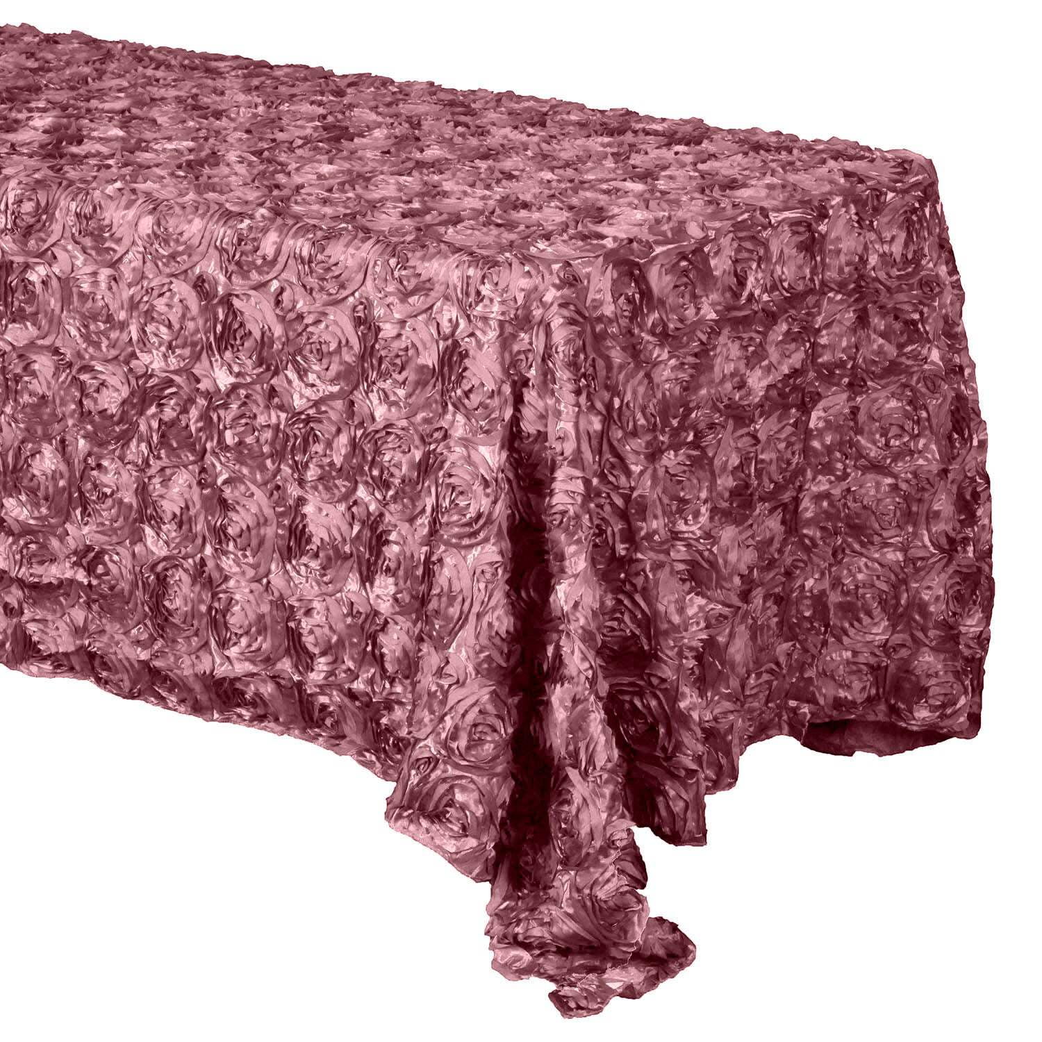 Satin Rosette 3D Pop-Up Floral Tablecloth Dusty Rose - Walmart.com