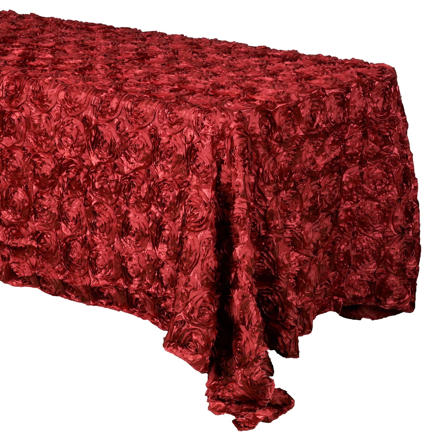 Satin Rosette 3D Pop-Up Floral Tablecloth Red - Walmart.com