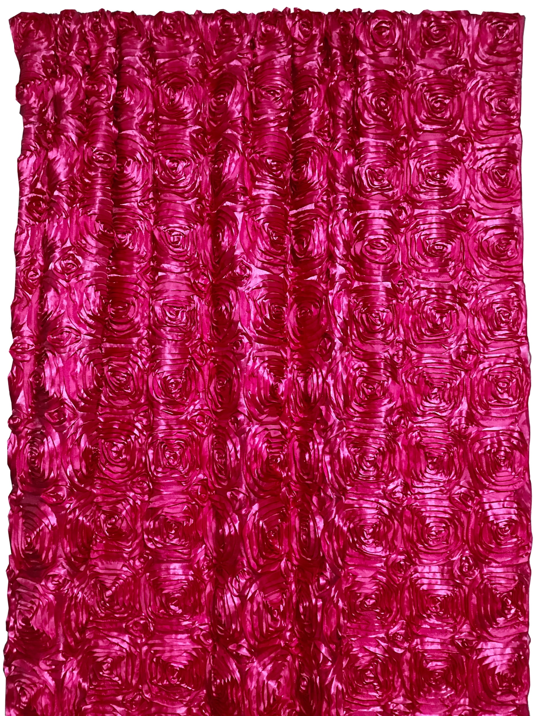 Satin Rosette 3D Pop up Flower Single Curtain Panel 54 Inch Wide ...