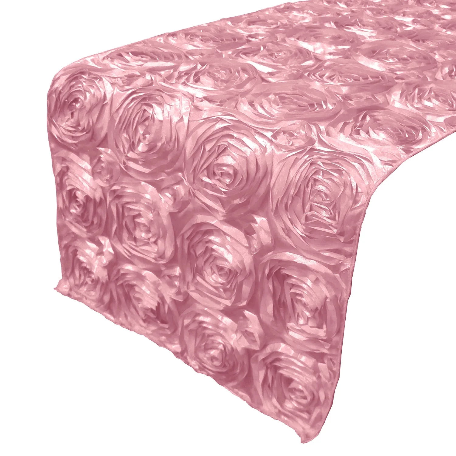 Satin Rosette Table Runner Raised Roses Pink - Walmart.com
