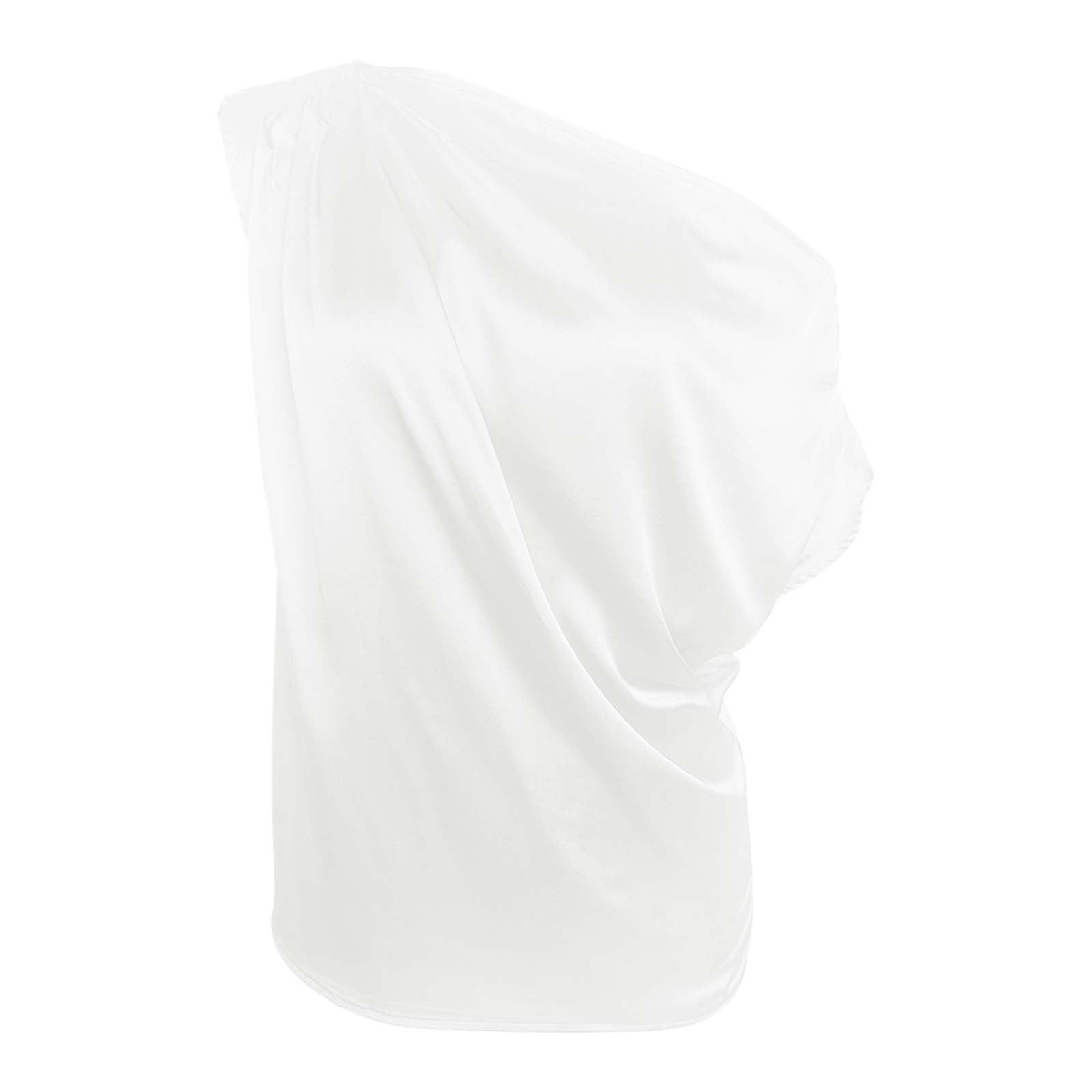 Satin Off Shoulder Top In Solid Elegant Flowy Blouse With Sleek Texture ...