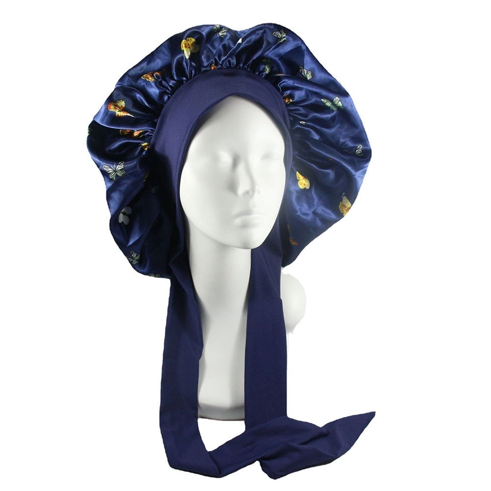Satin Silk Hair Bonnet for Sleeping, Large Bonnets with Tie Band, Hair ...