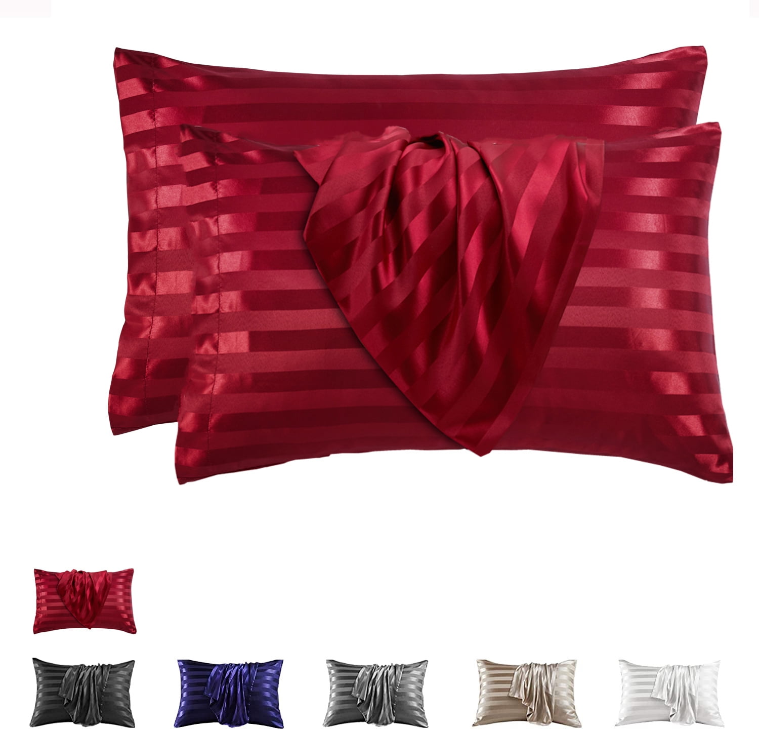 Satin Silk Pillowcase Set of 2 - Envelope Closure for Hair and Skin ...