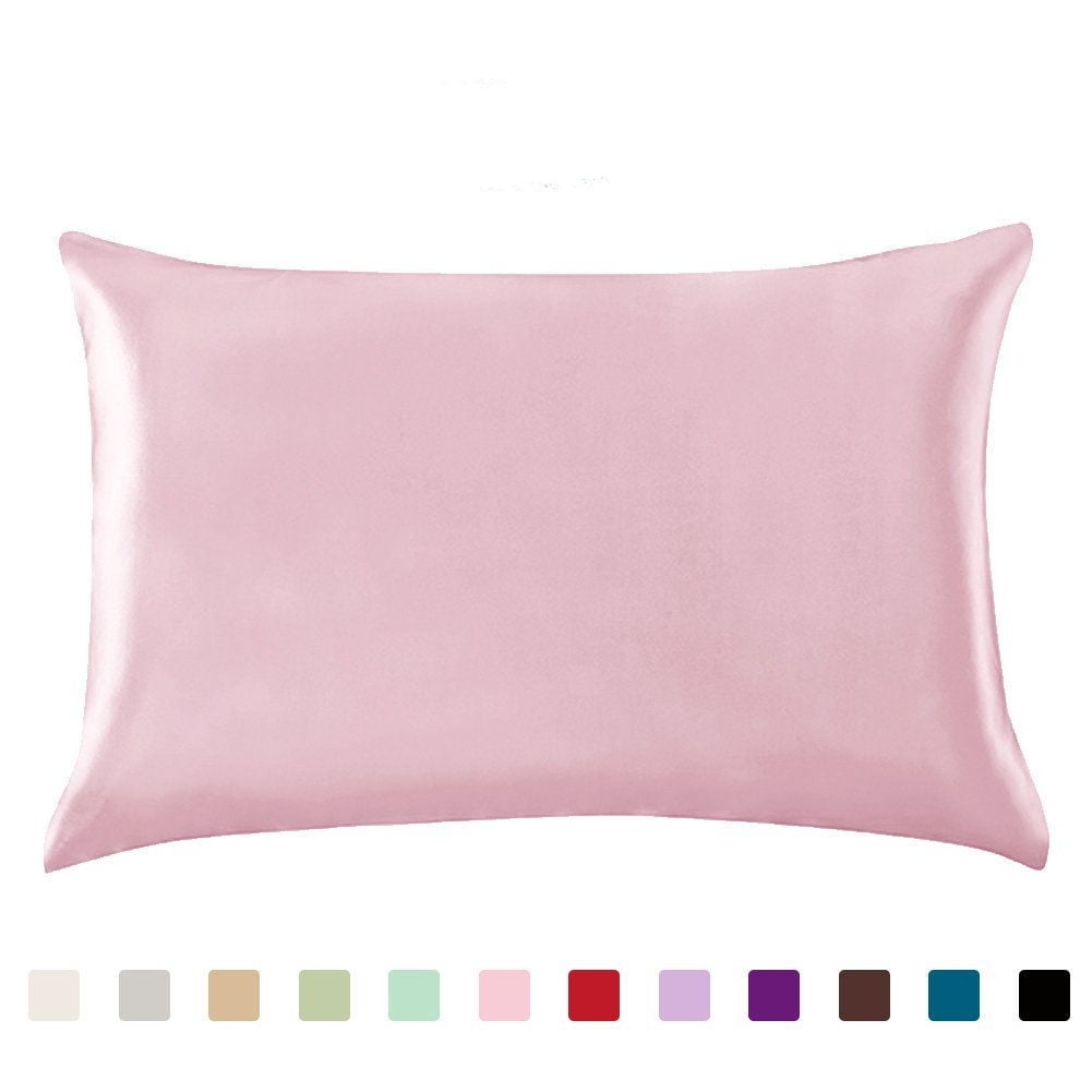 Satin Silk Pillowcase for Hair and Skin, Pink Pillow Cases Standard ...