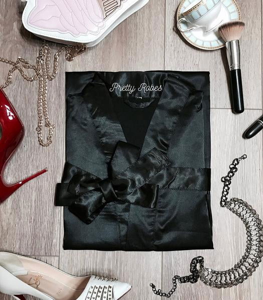Satin Silk Robe Kimono Robe Bridal Bridesmaid and Wedding Robe - Pretty ...