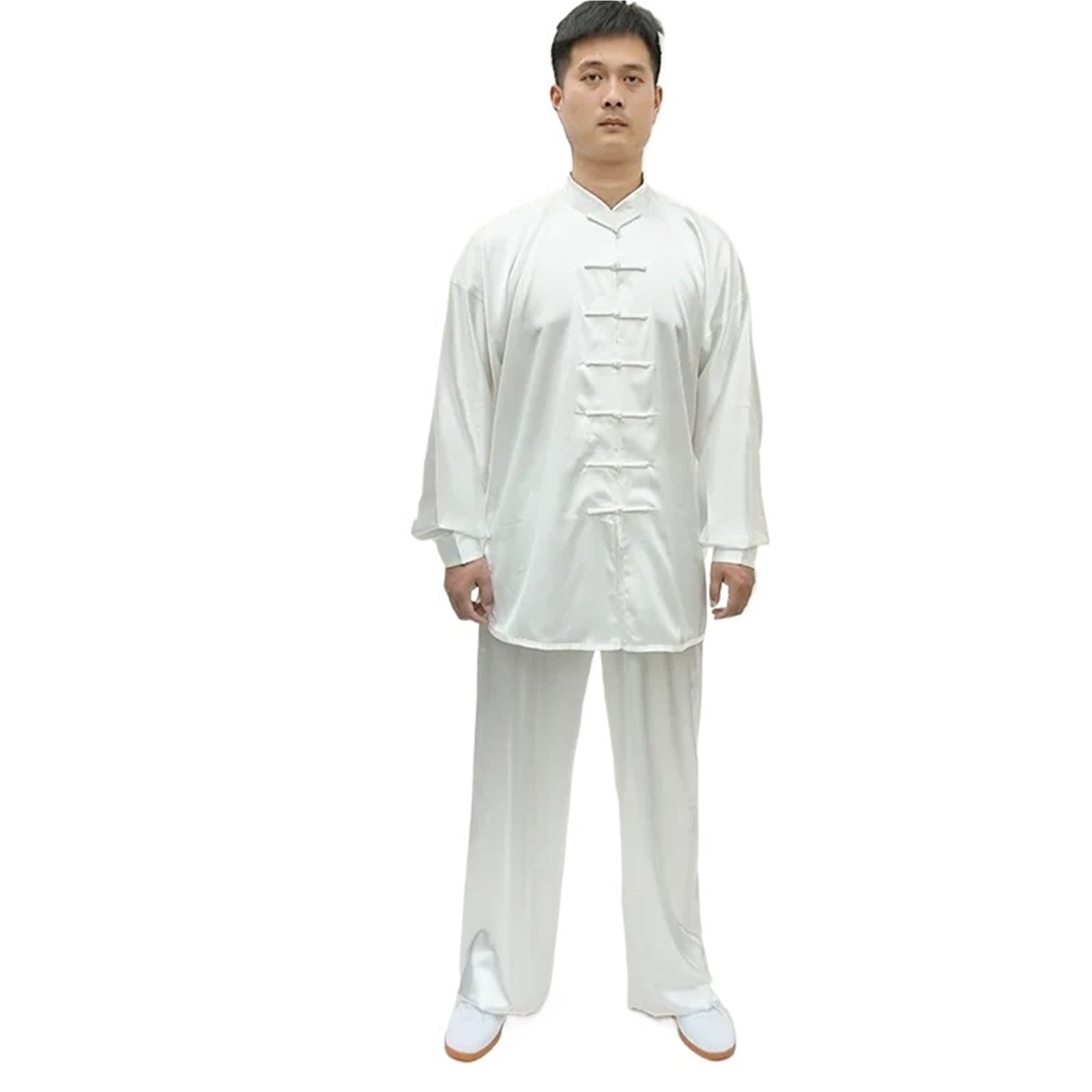 Satin Silk Tai Chi Suit Women Chinese Style Stand Collar Kung Fu Wushu ...