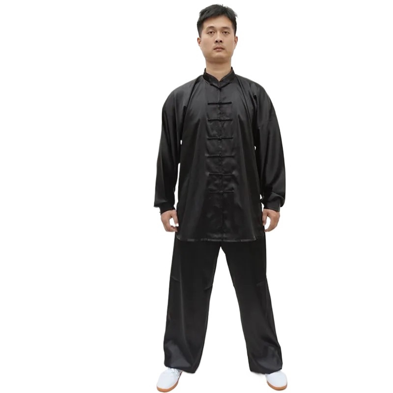 Satin Silk Tai Chi Suit Women Chinese Style Stand Collar Kung Fu Wushu ...