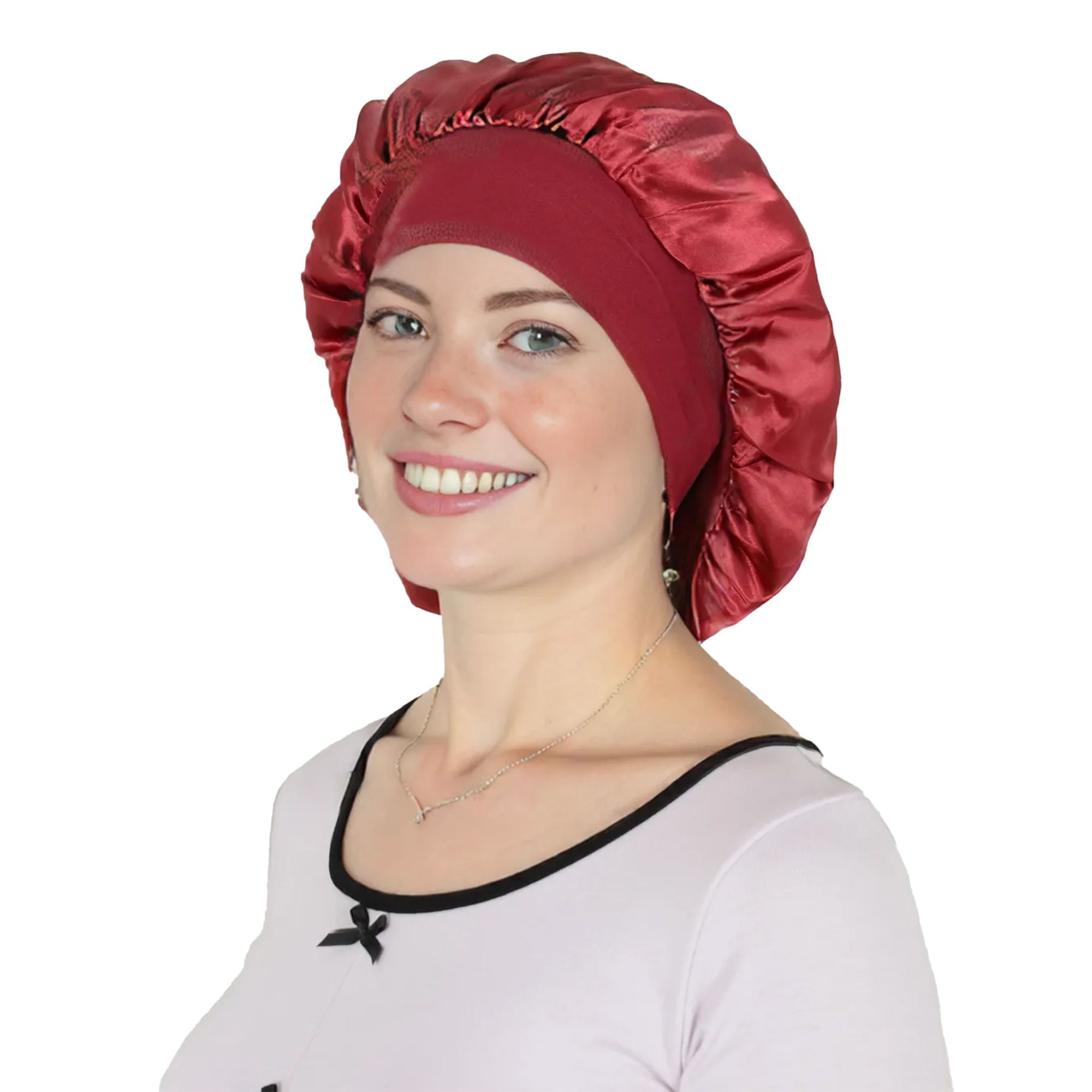 Satin Sleep Bonnet Elasticity Wide Band Silky Hair Protection for Curly ...